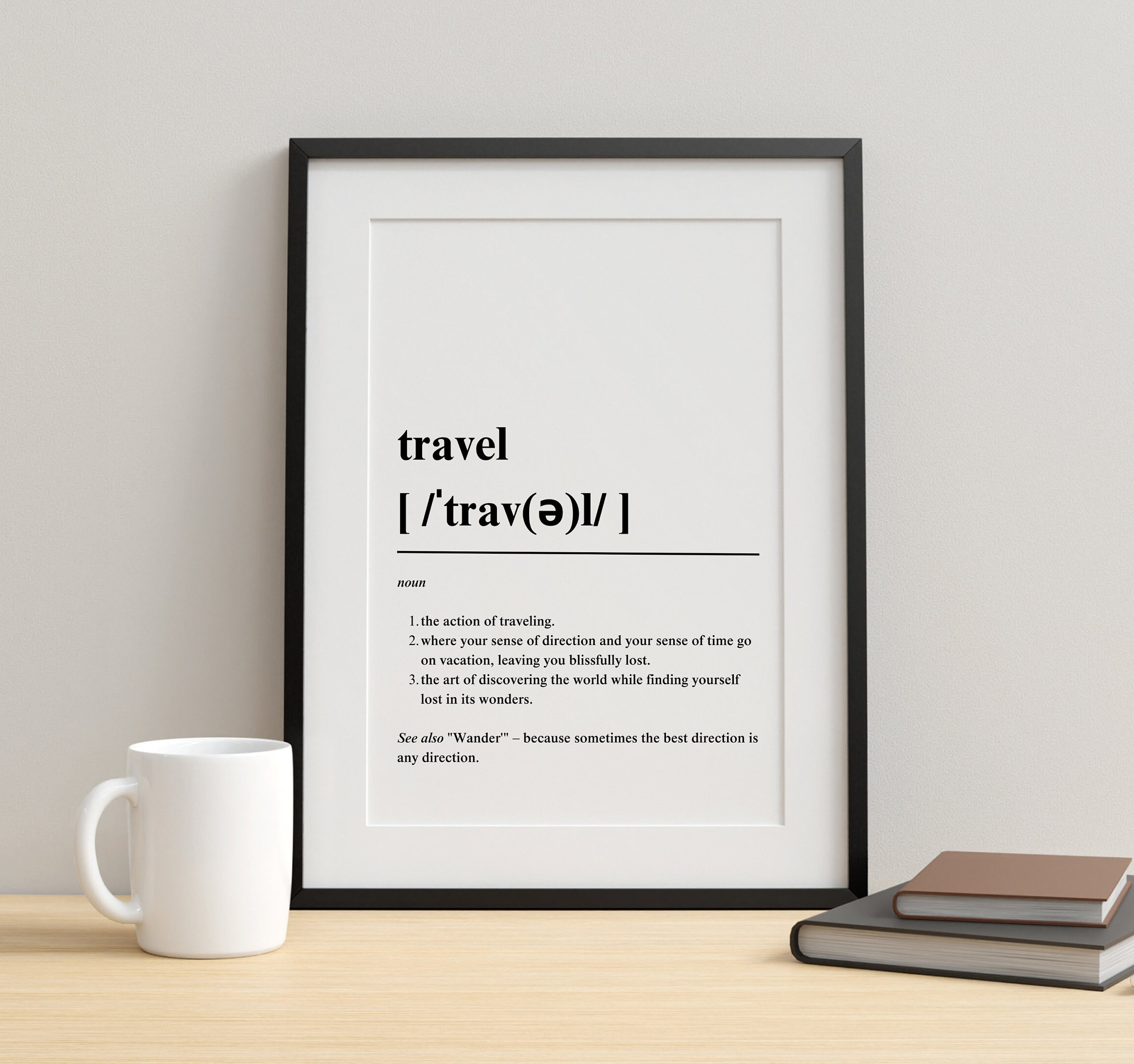 Travel Definition Print | Printable Wall Art | Minimalist Decor ...