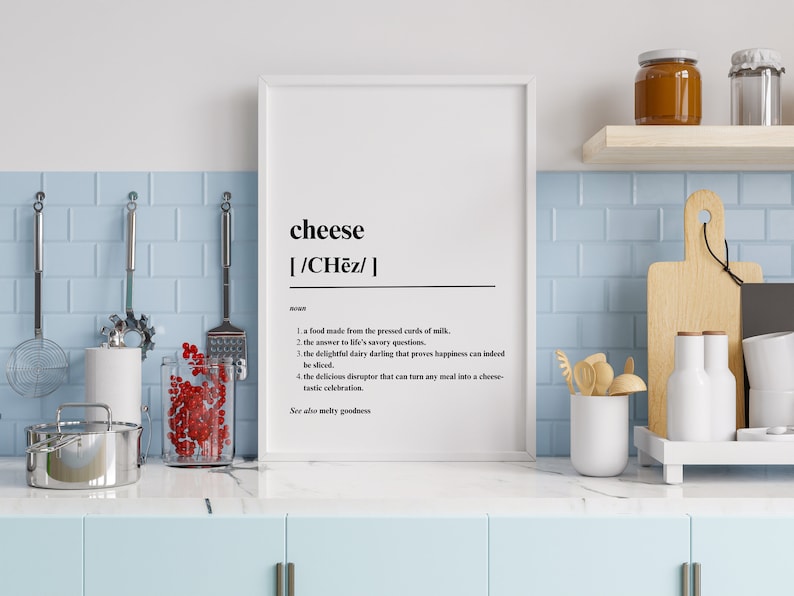 Cheese Definition Print Printable Wall Art Minimalist - Etsy