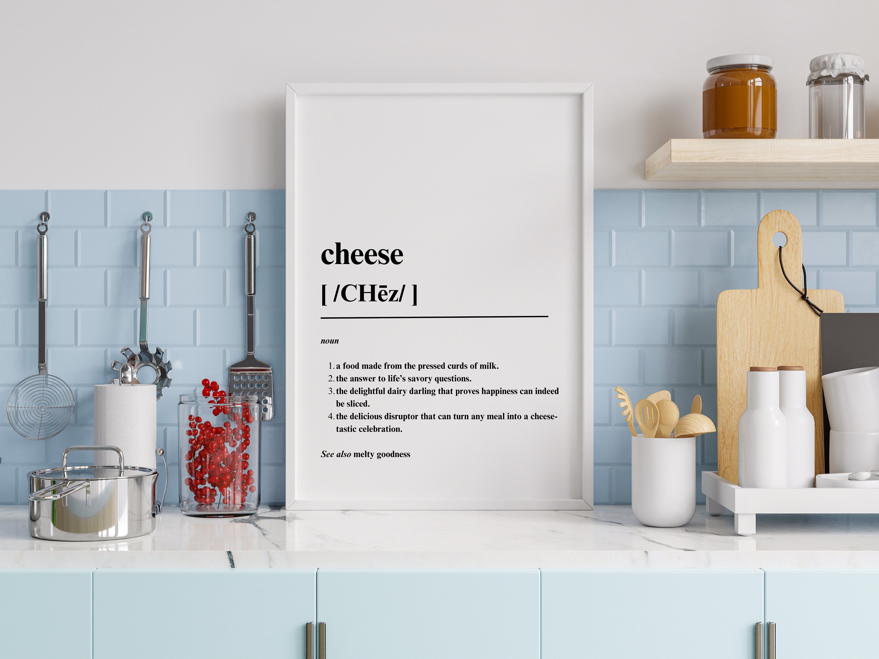 Cheese Definition Print Printable Wall Art Minimalist - Etsy