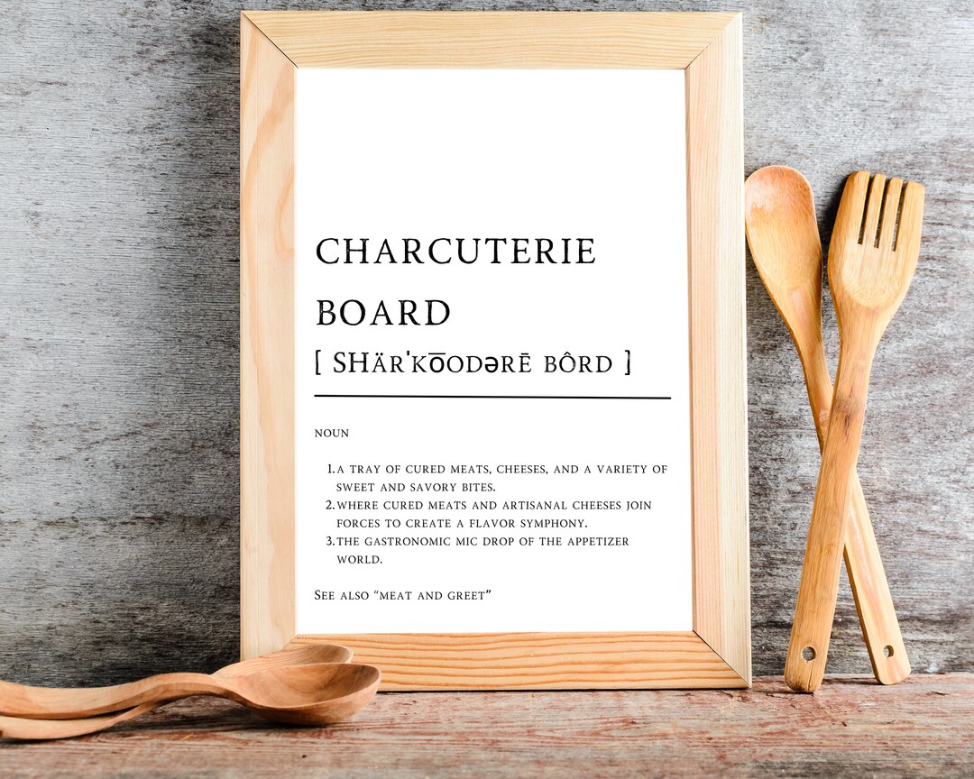 Charcuterie Board Definition Print | Minimalist Kitchen Art (digital ...