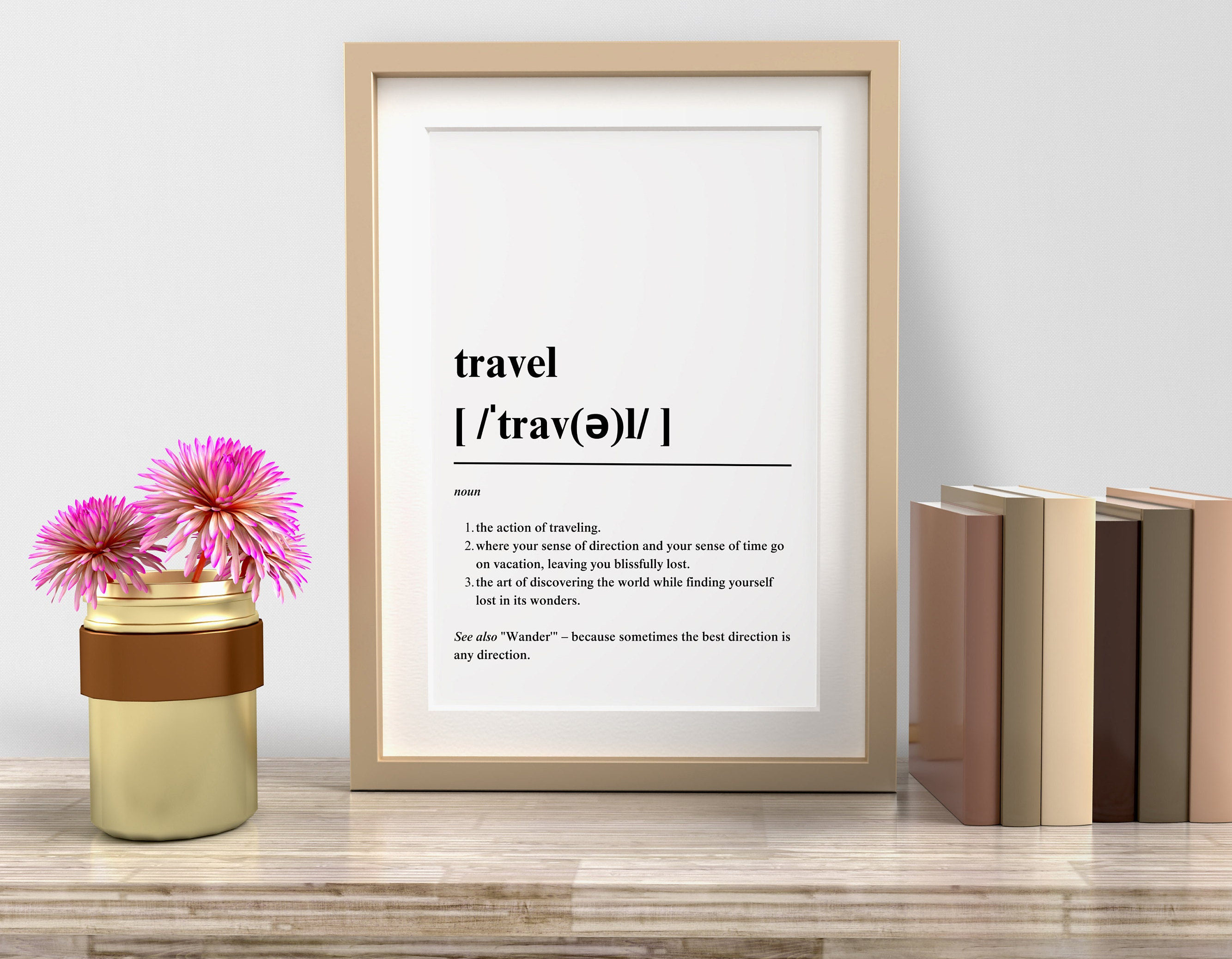 Travel Definition Print | Printable Wall Art | Minimalist Decor ...