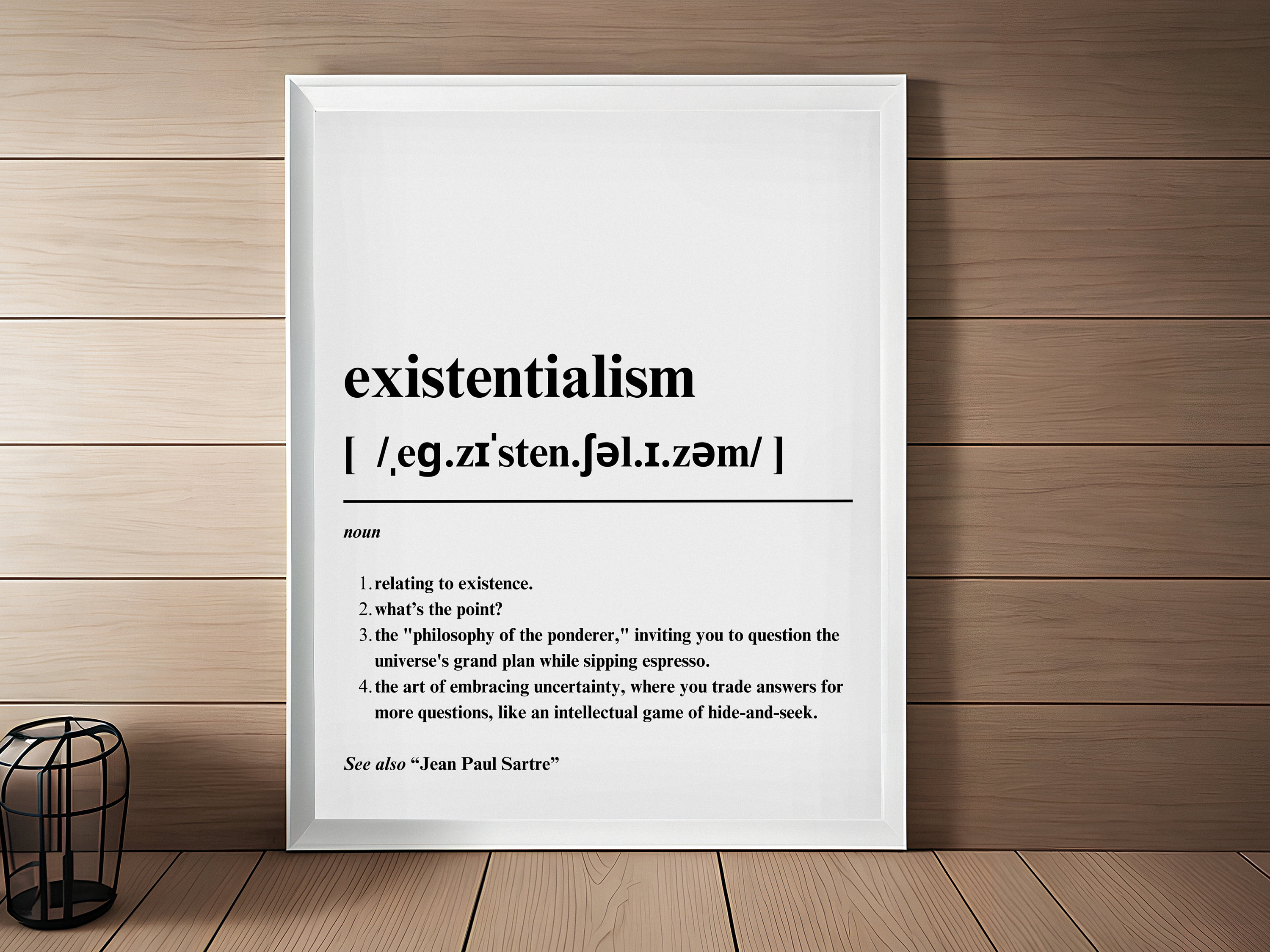 Existentialism Definition Print Printable Wall Art - Etsy
