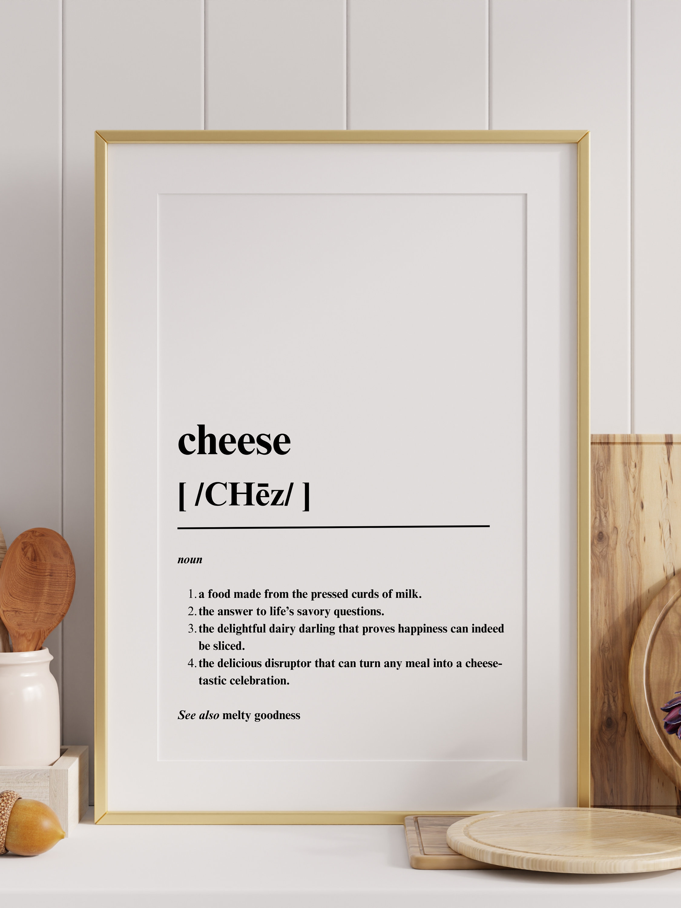 Cheese Definition Print Printable Wall Art Minimalist - Etsy