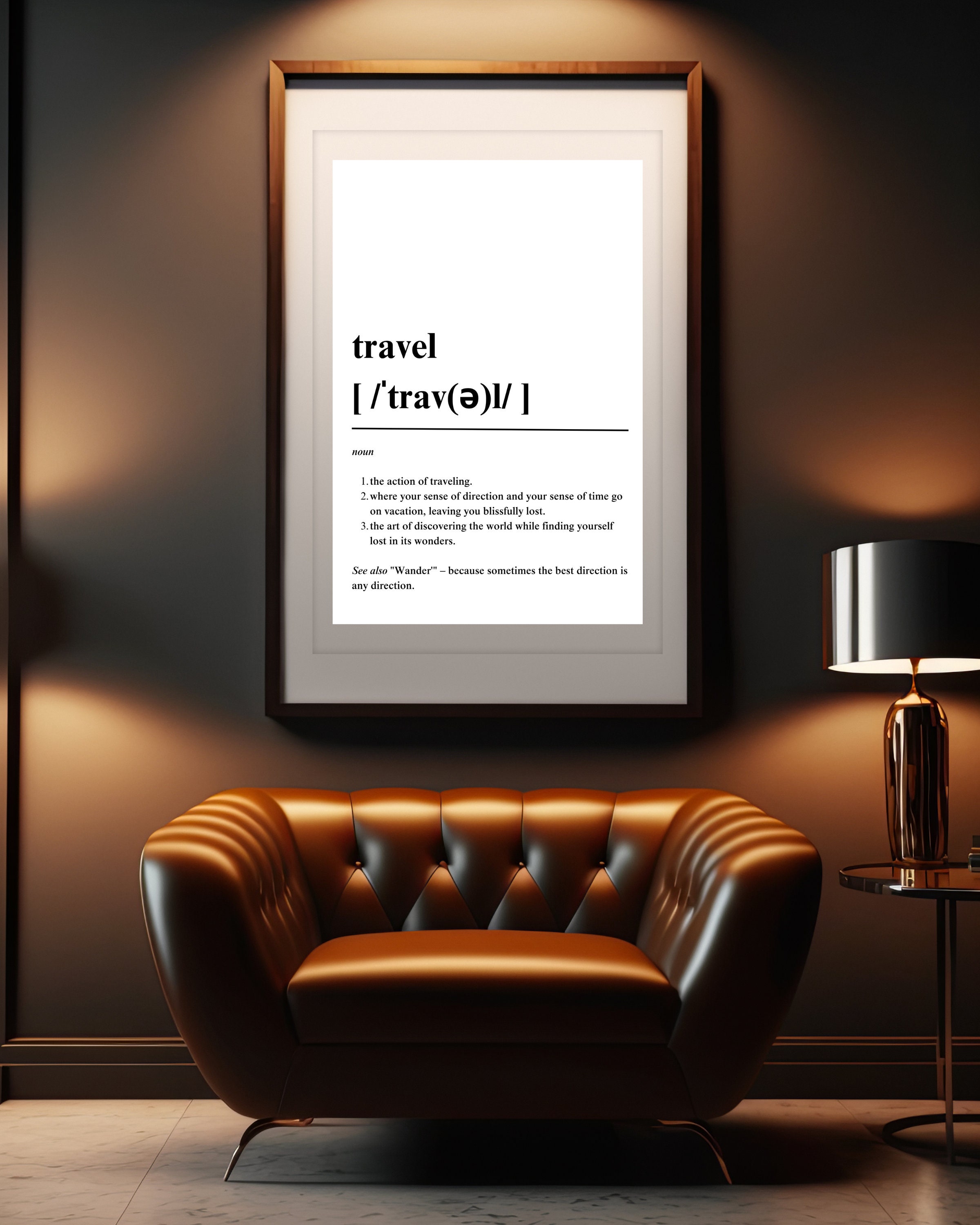 Travel Definition Print | Printable Wall Art | Minimalist Decor ...