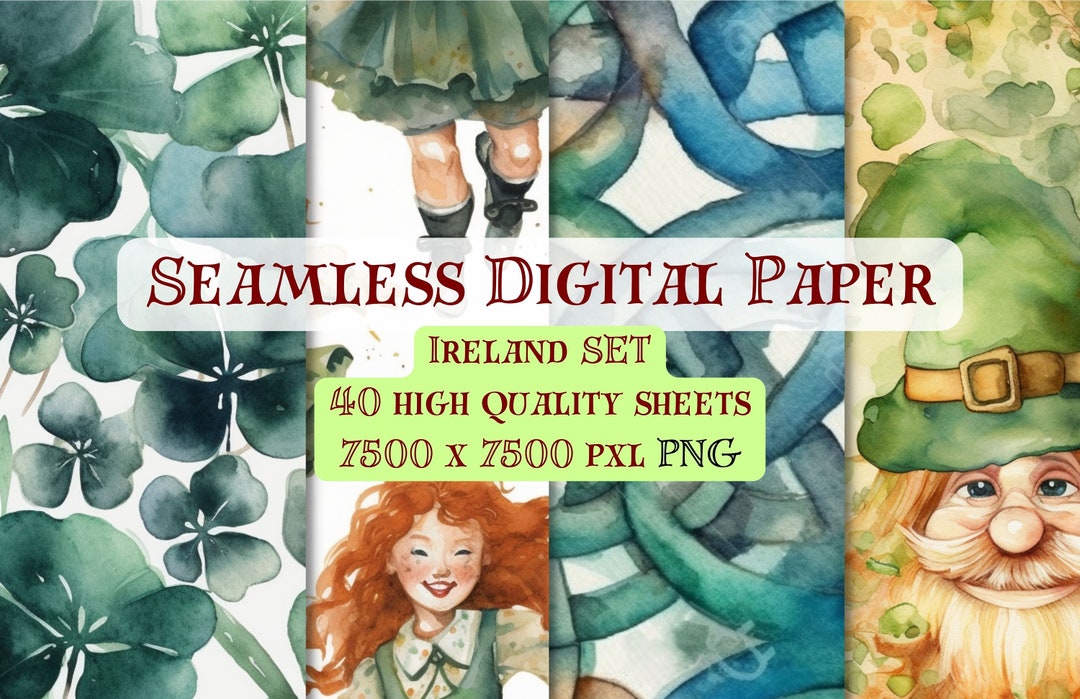 Irish Seamless Pattern Shamrock Seamless Digital Paper St - Etsy