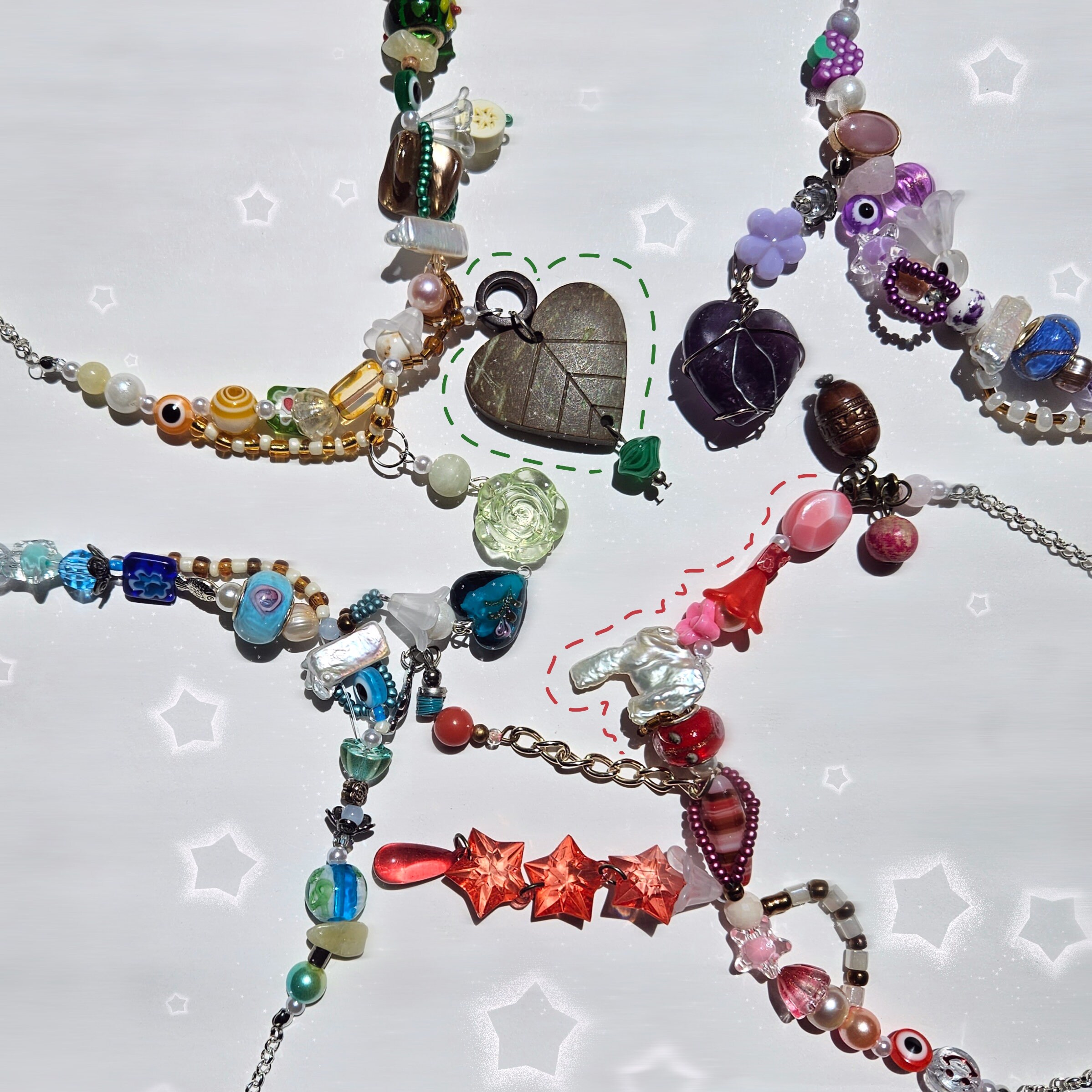 Paradise Necklace Series Boho, Y2k, 2000s, Upcycled, Vintage ...