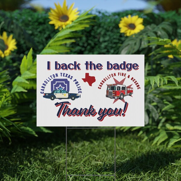 Back the Badge Yard Sign - Etsy