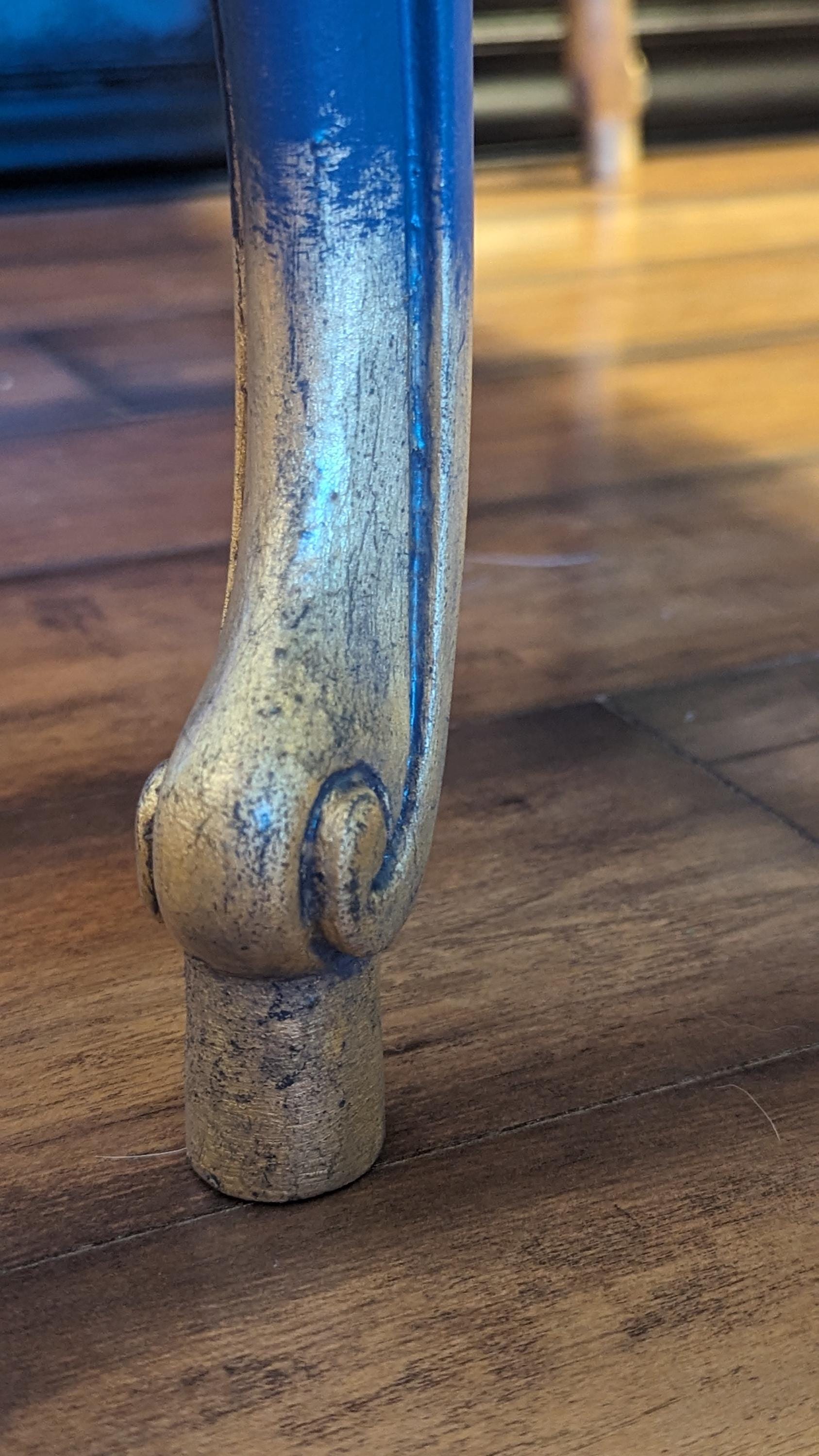 Blue and Gold French Provincial End Table - Etsy
