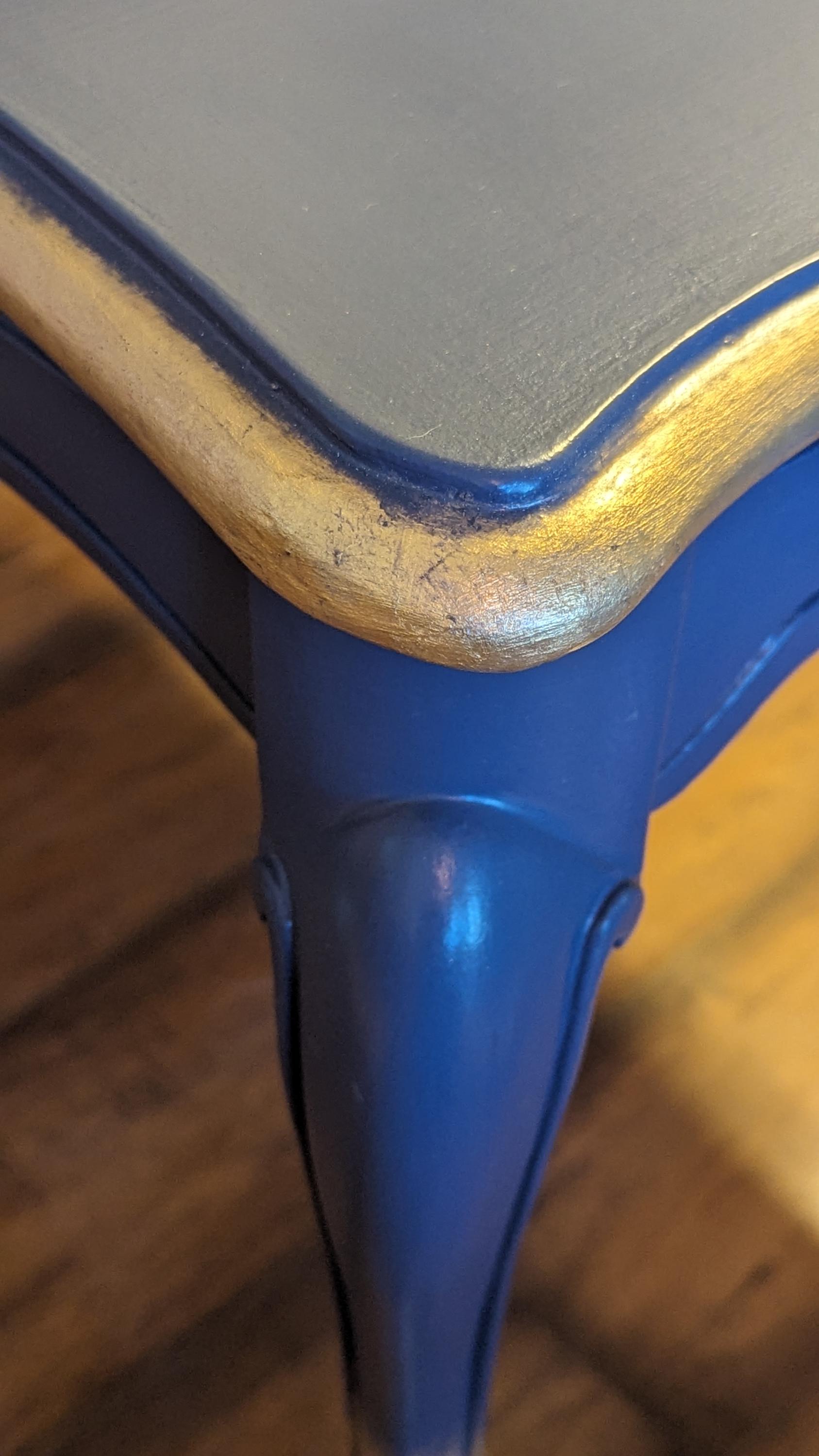 Blue and Gold French Provincial End Table - Etsy