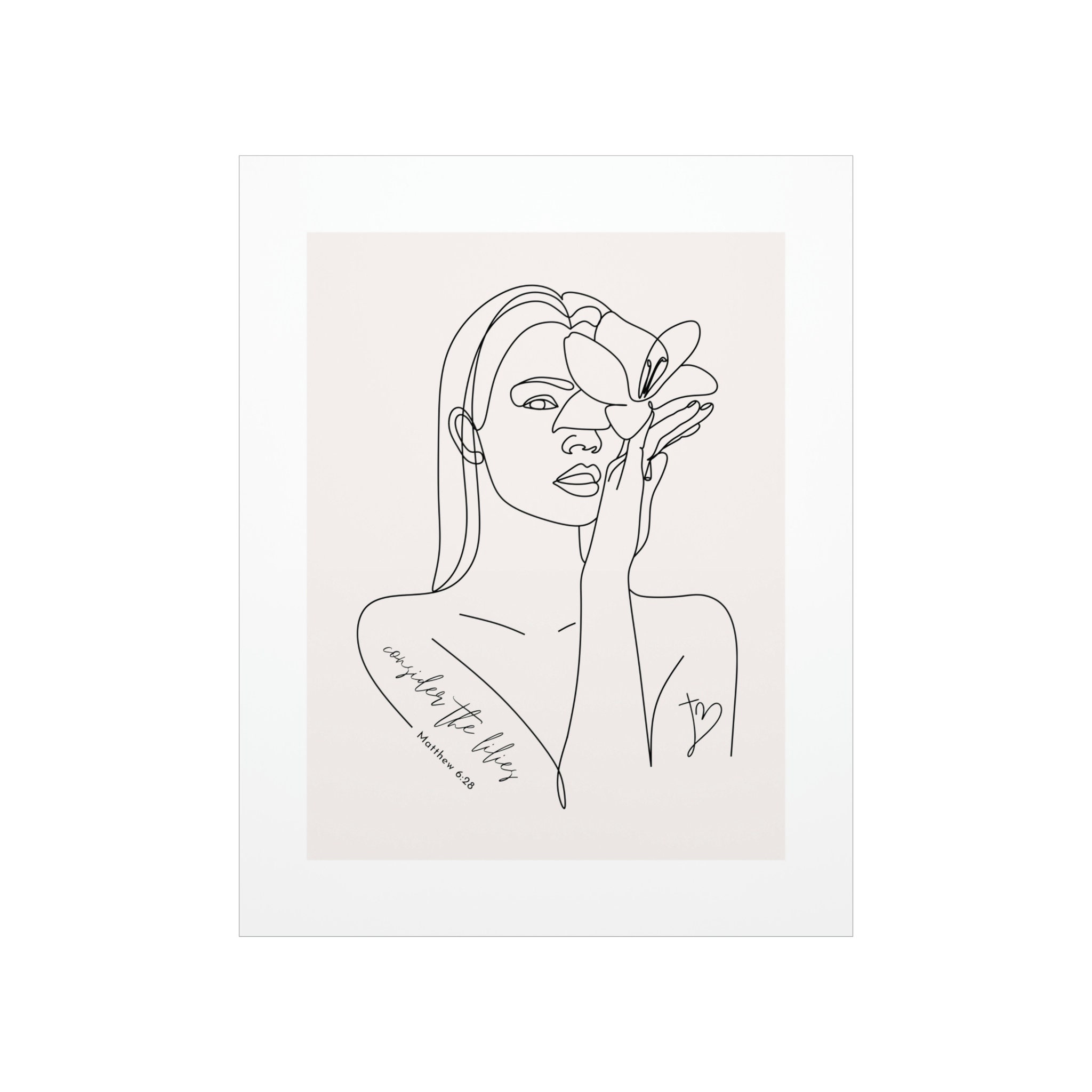 Faith Line Drawing Bible Verse Original Illustration on Premium Matte ...