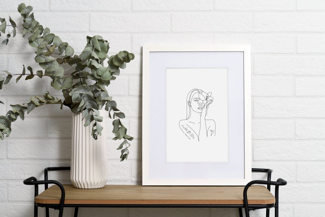 Faith Line Drawing Bible Verse Original Illustration on Premium Matte ...