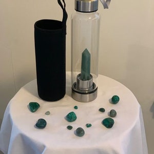 Green Crystal Water Bottle Jade Gemstone Infused Elixir - Etsy