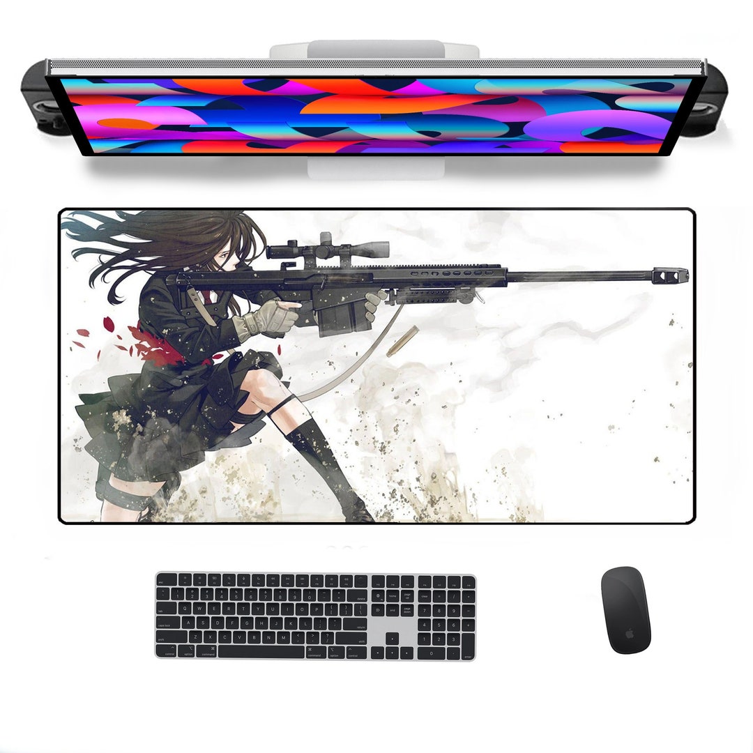 Big Gaming XXL Mouse pad Desk Mat Mousepad Anime Girl Gun Manga Sniper ...