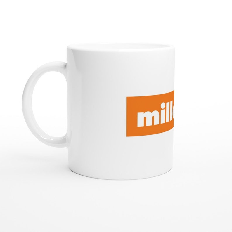 Millennial Mug: Orange Rectangular Frame Design White Mug With Orange ...