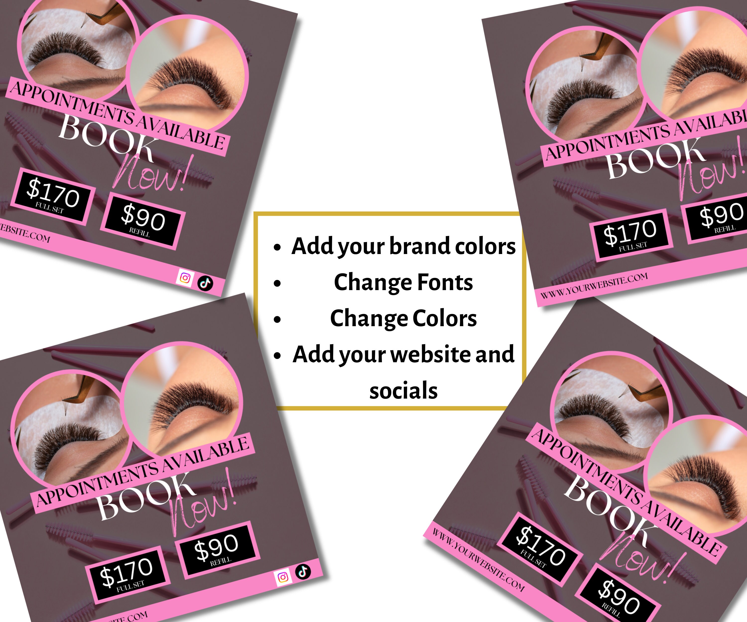 Canva Editable Eyelash Extension Flyer Template DIY Lash Flyer Lash ...