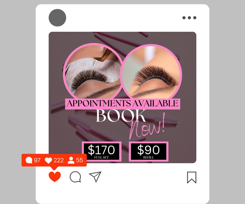 Canva Editable Eyelash Extension Flyer Template | DIY Lash Flyer | Lash ...