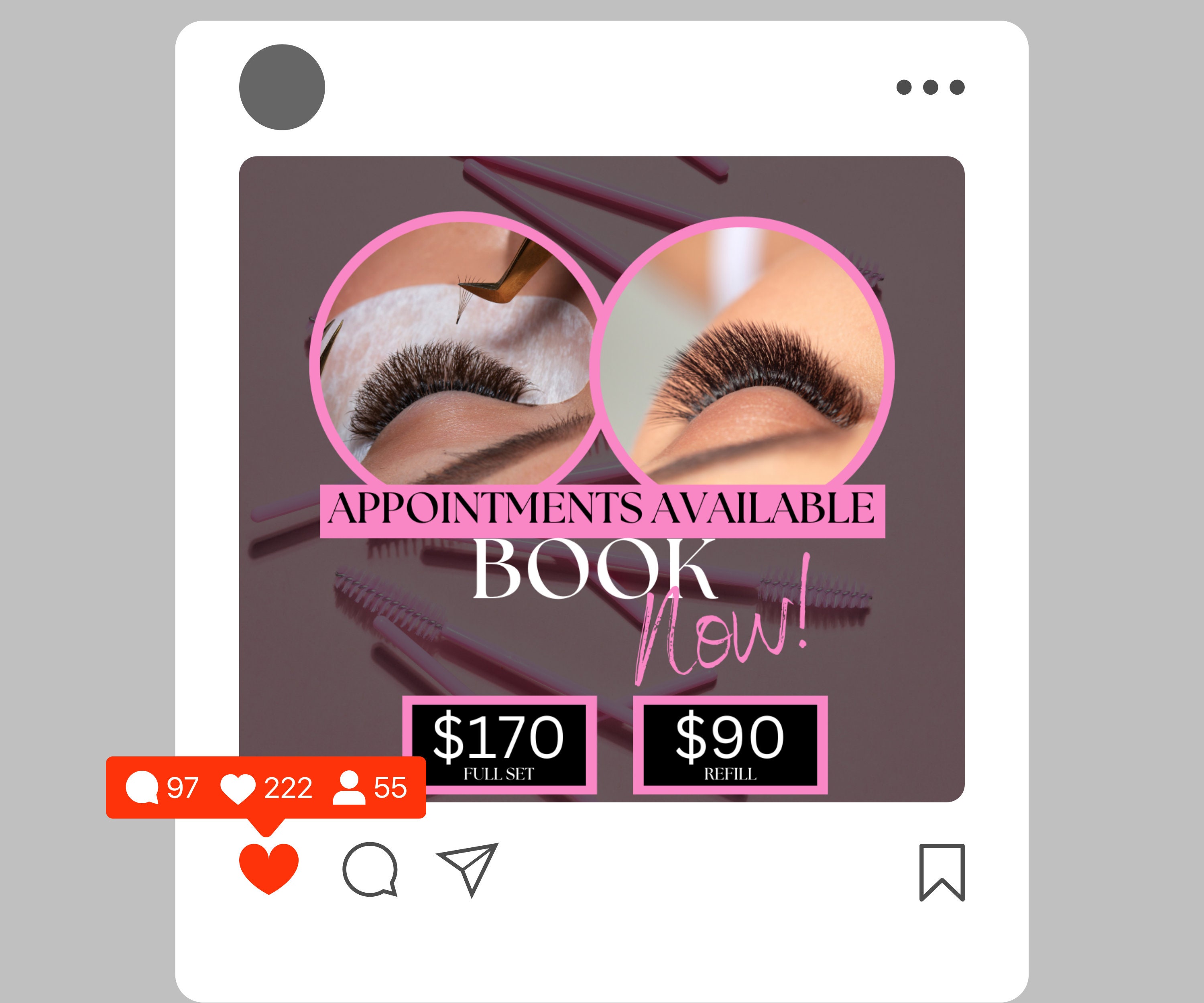 Canva Editable Eyelash Extension Flyer Template | DIY Lash Flyer | Lash ...