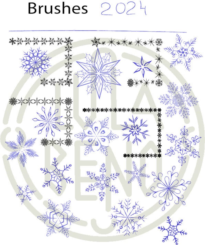 Hand-drawn Snowflake Brushes for Adobe Illustrator - Etsy