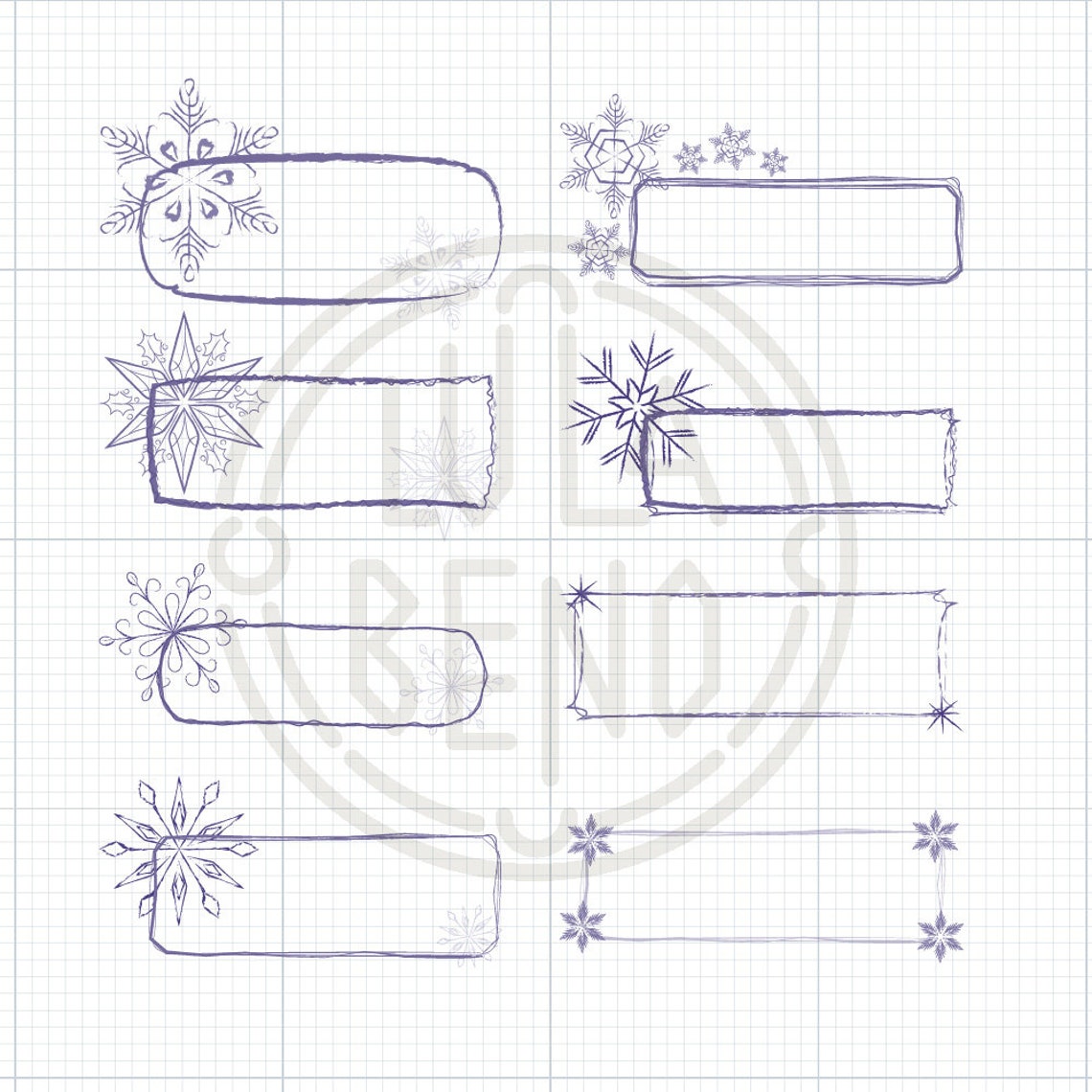 Hand-drawn Snowflake Brushes for Adobe Illustrator - Etsy