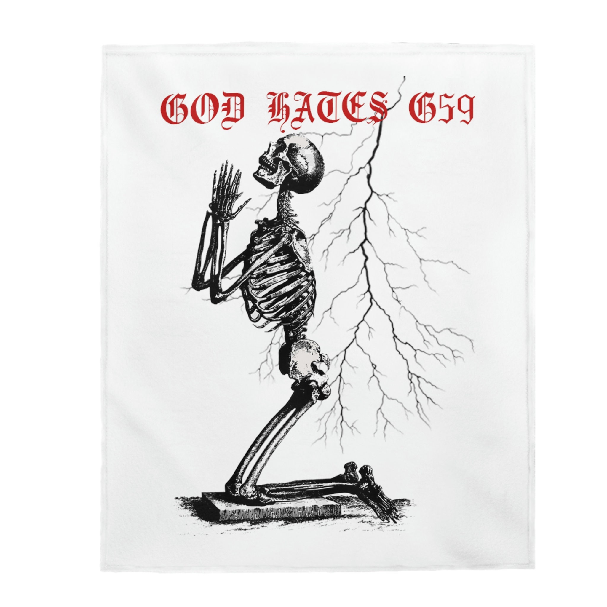 God Hates G59 Velvet Throw Blanket, Suicideboys Skeleton Grey59 ...