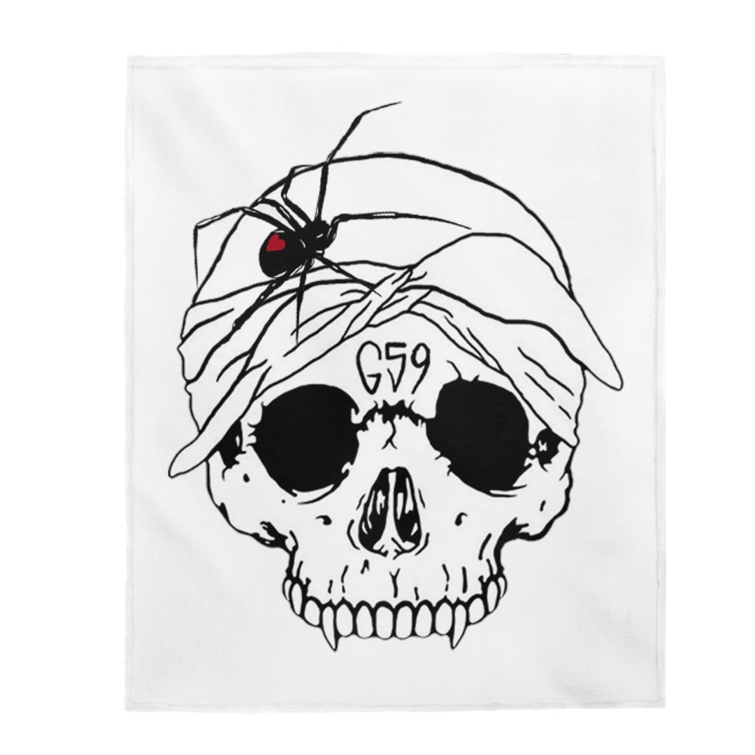 G59 Skull and Black Widow Plush Throw Blanket, Suicideboys Grunge Rap ...