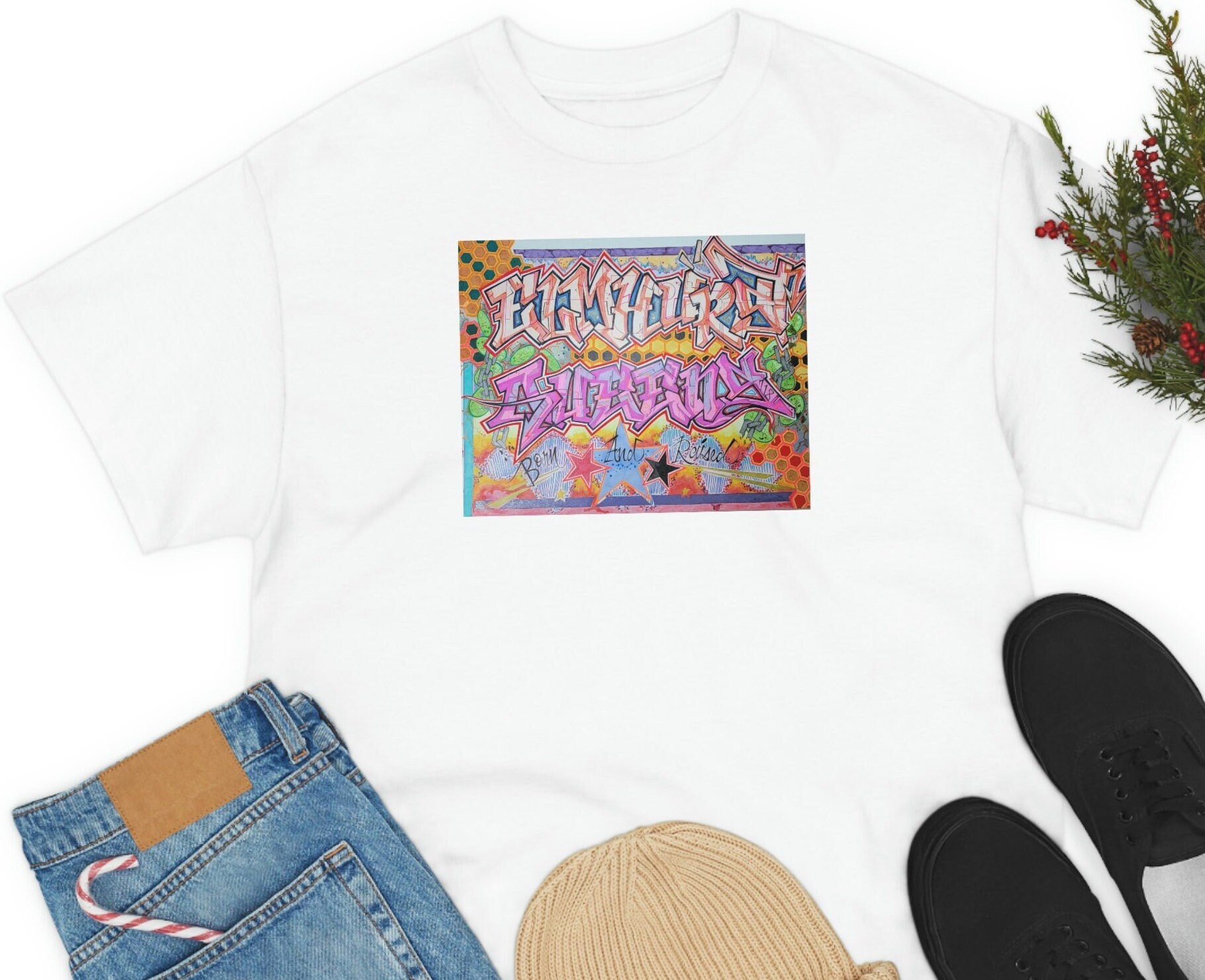 Graffiti T-shirt, Hand-drawn Graffiti Artwork, Elmhurst Queens Tshirt ...