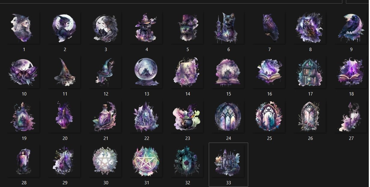 33 PNG Watercolor Mystic Witch Clipart, Gothic Witch Clip Art, Witch ...