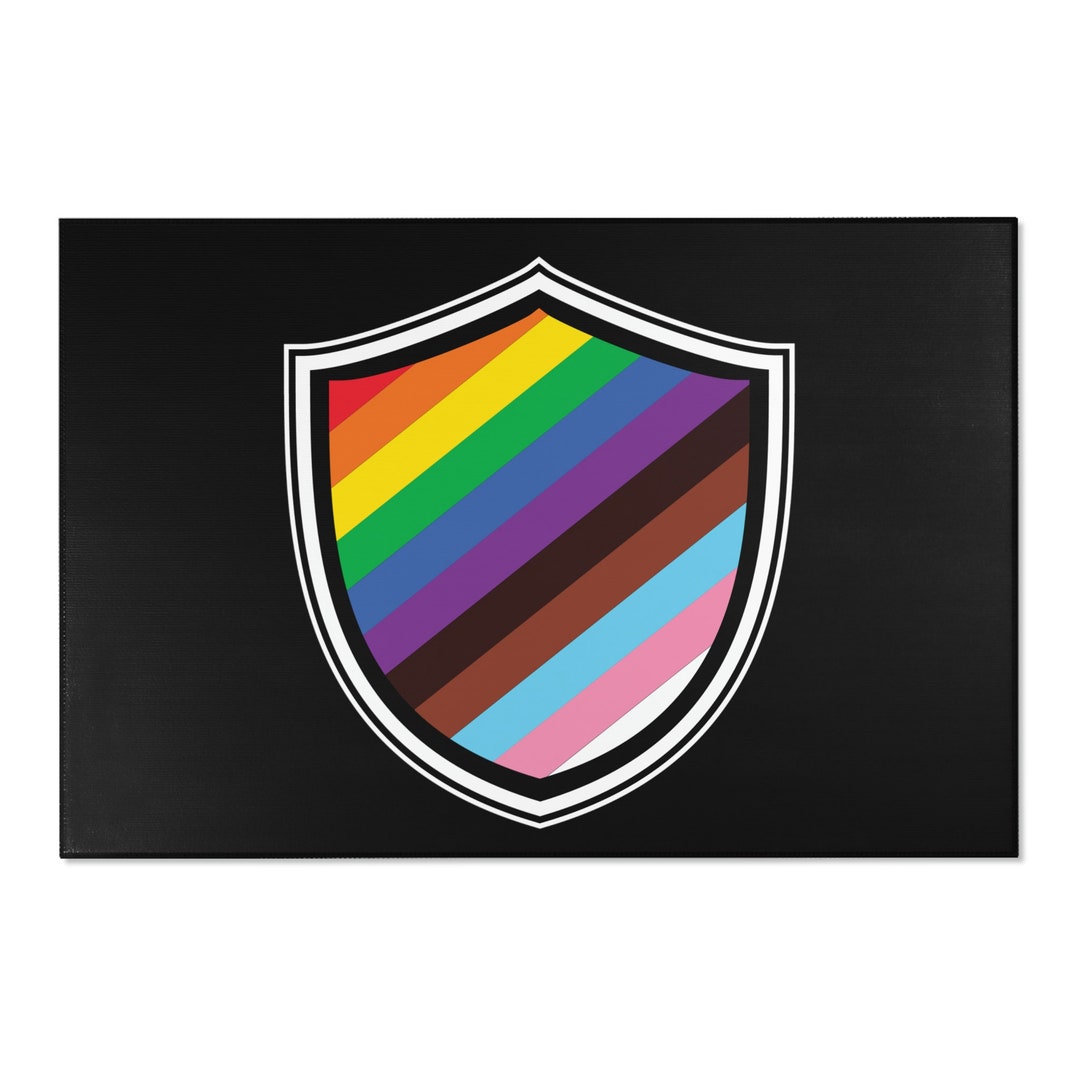 Gay Progressive Pride Flag Badge Area Rugs LGBTQIA, LGBTQ Rug, Queer ...