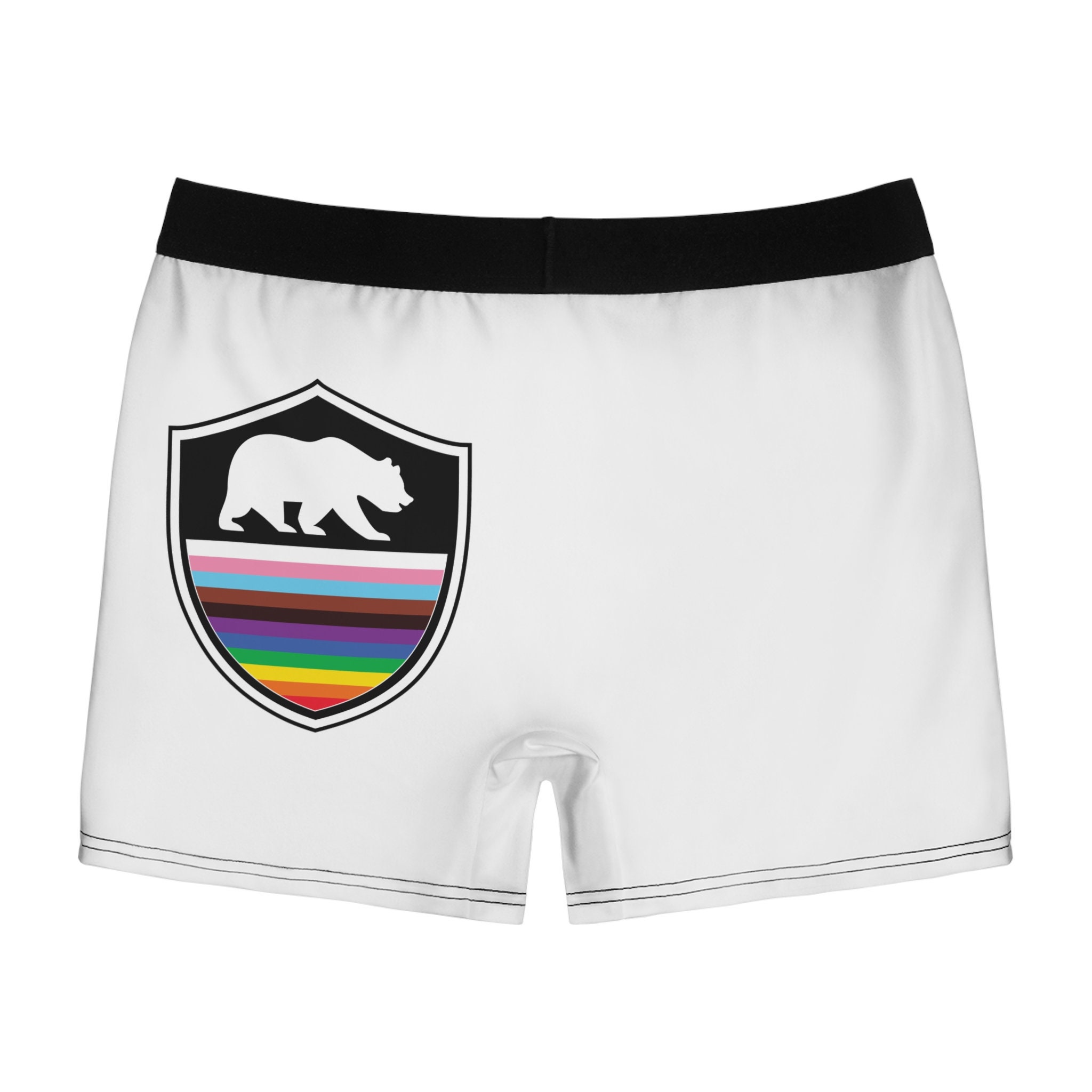 Gay Bear With Progress Pride Flag Badge Boxer Briefs LGBTQIA, LGBTQ ...