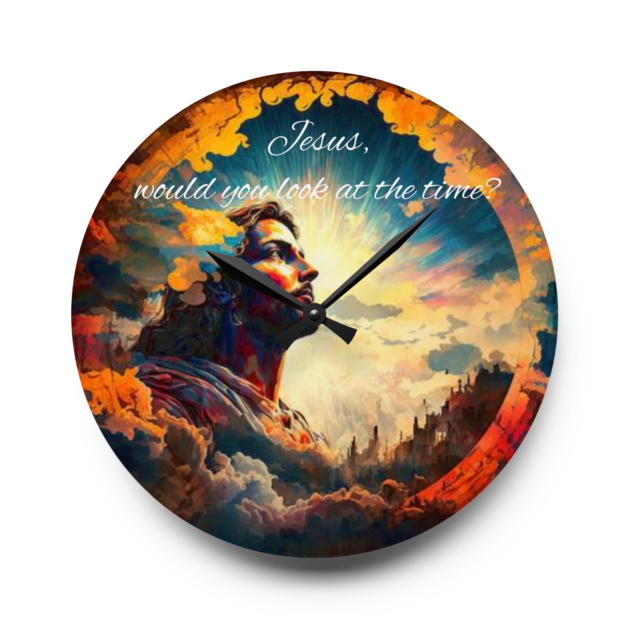 Jesus Would You Look at the Time Acrylic Wall Clock Christian - Etsy