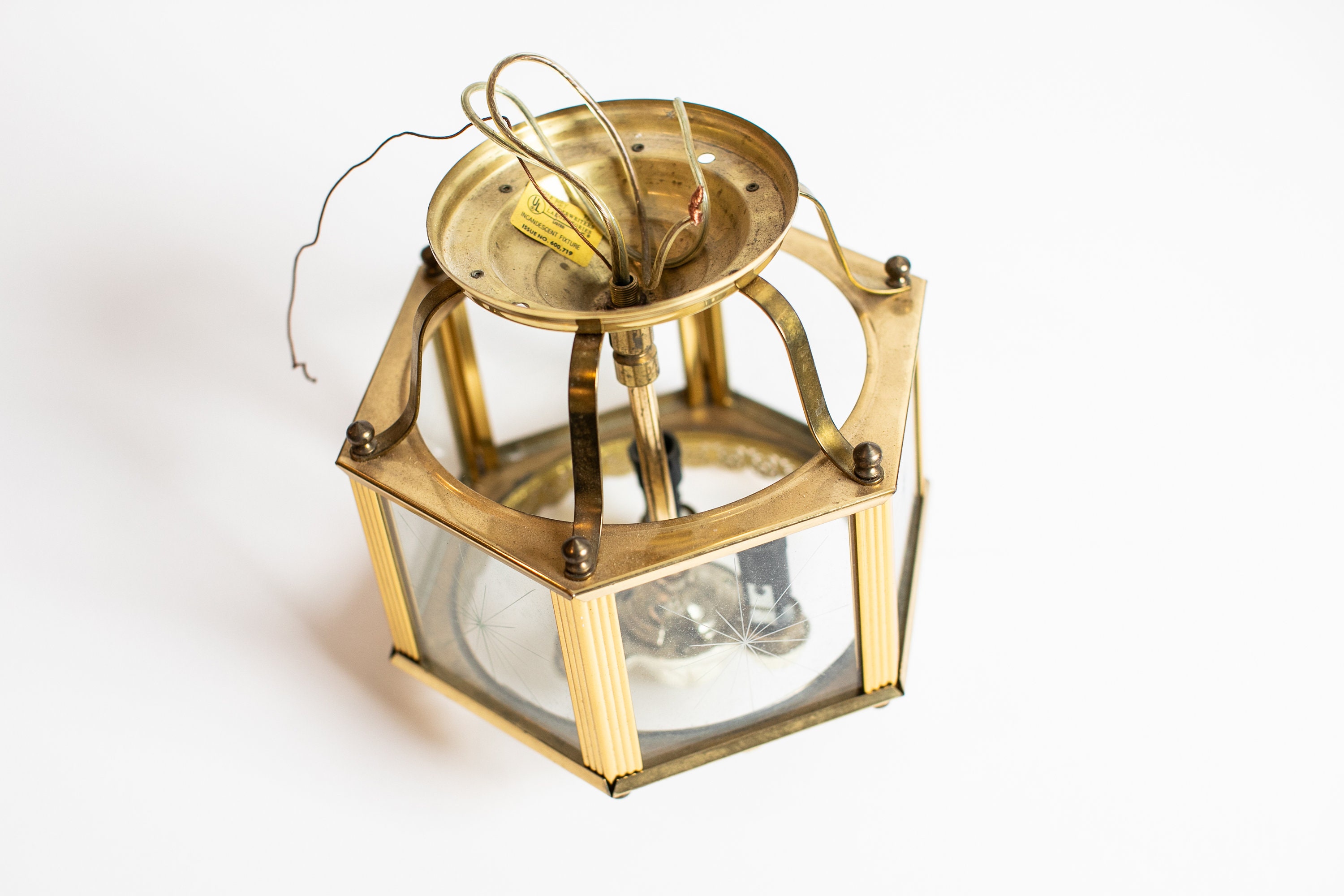 Vintage Brass 3 Candle Ceiling Light Fixture - Etsy