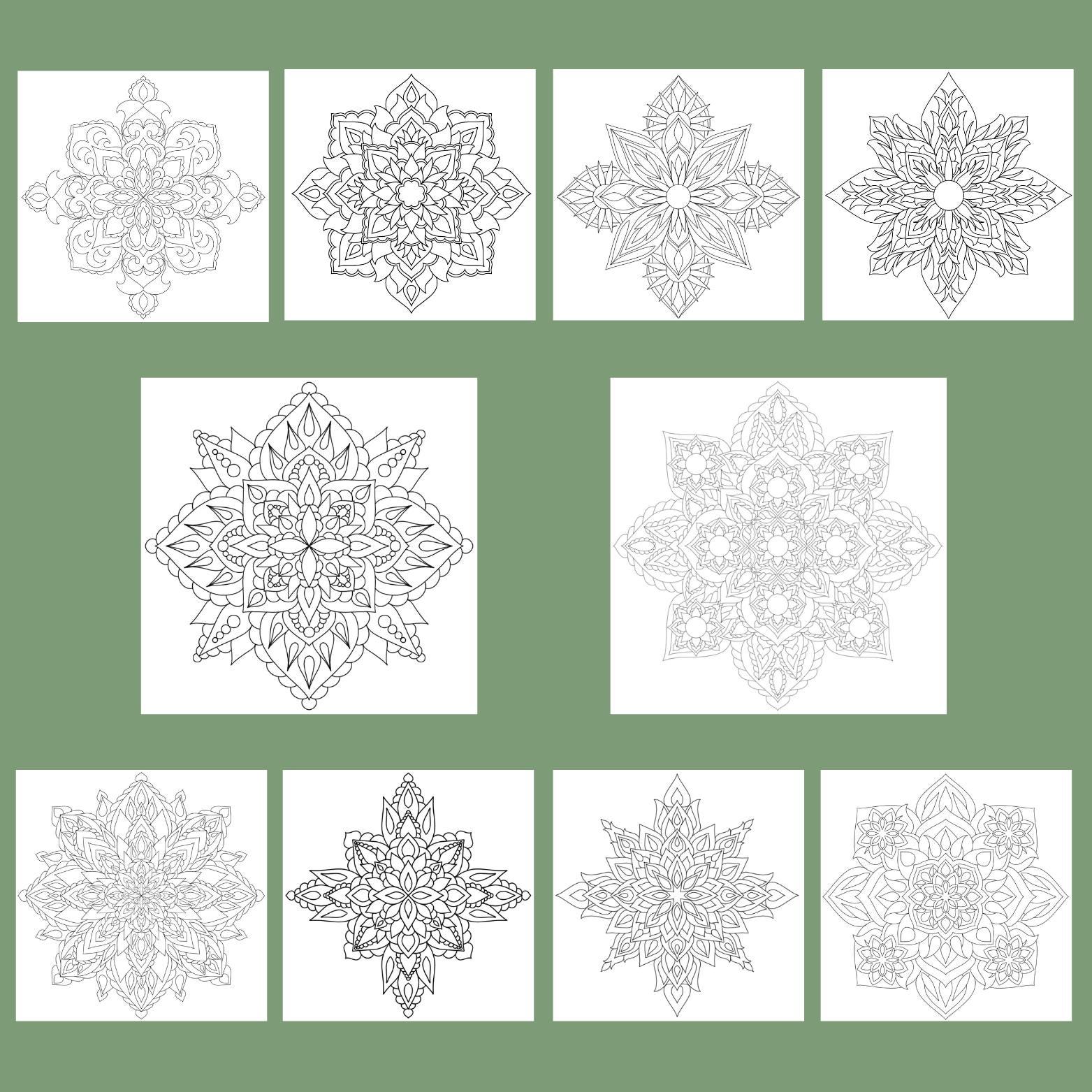 Relaxing Mandala Coloring Pages - Etsy