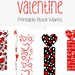 Red Black White Valentine Bookmarks Printable Bookmarks Valentine ...