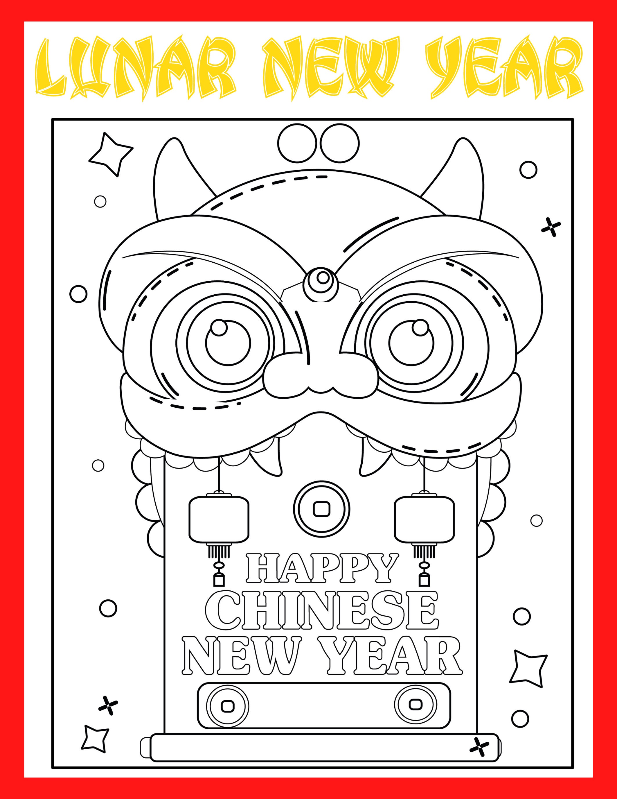 Year of the Rabbit Printable Coloring Pages Chinese New Year Zodiac ...