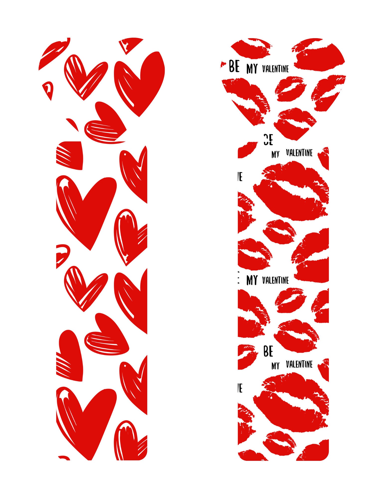 Red Black White Valentine Bookmarks | Printable Bookmarks | Valentine ...