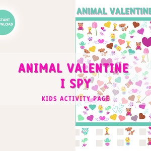 Animal Valentine I Spy | Printable I Spy | Valentine Activity Page ...