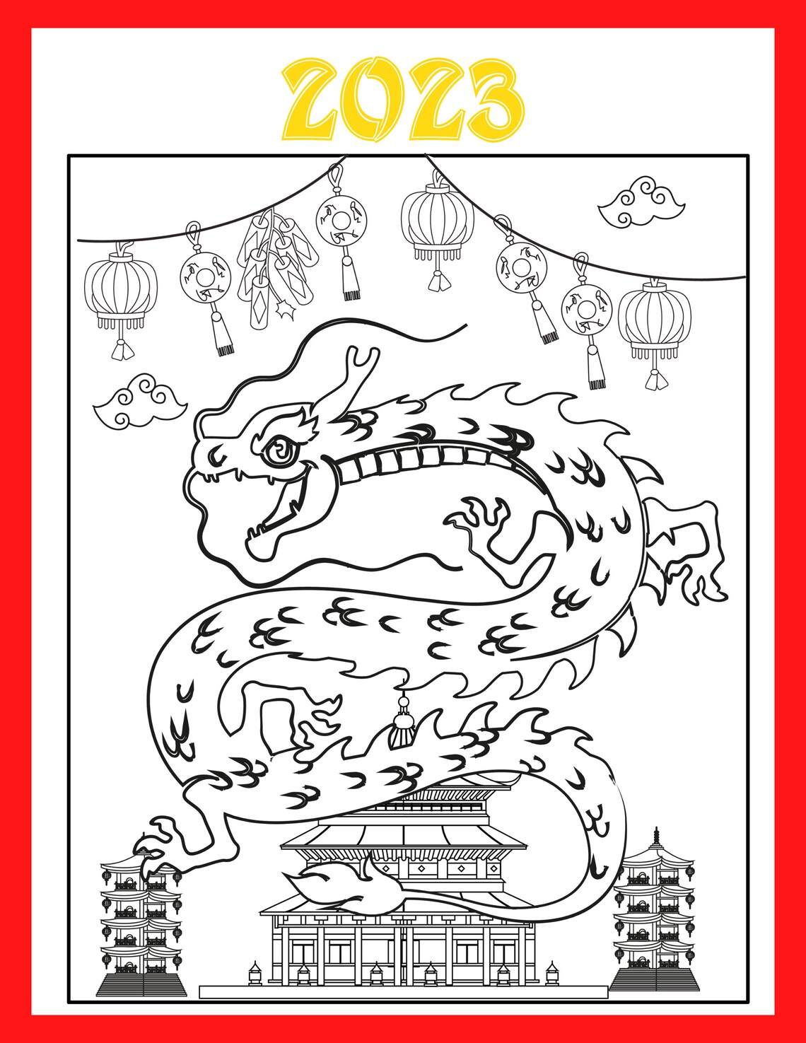Year of the Rabbit Printable Coloring Pages Chinese New Year Zodiac ...