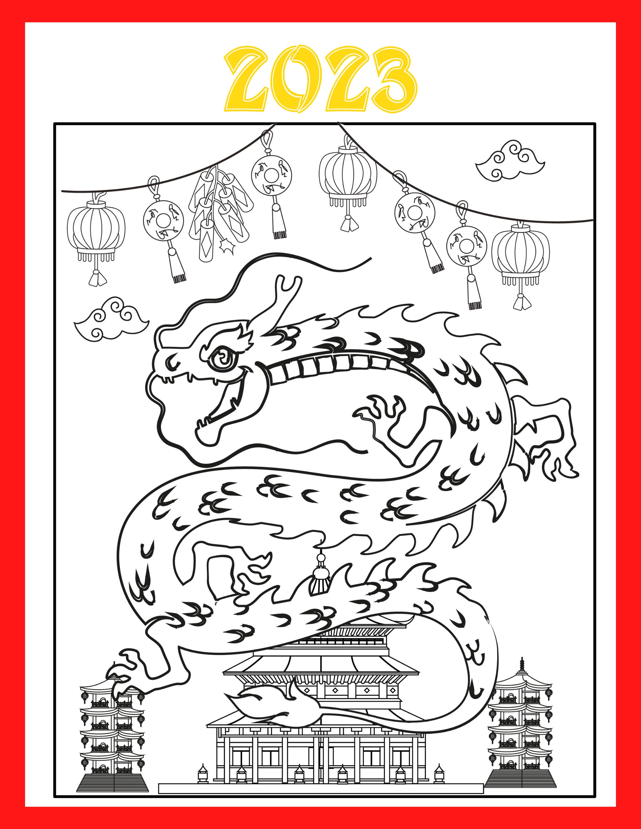 Year of the Rabbit Printable Coloring Pages Chinese New Year Zodiac ...