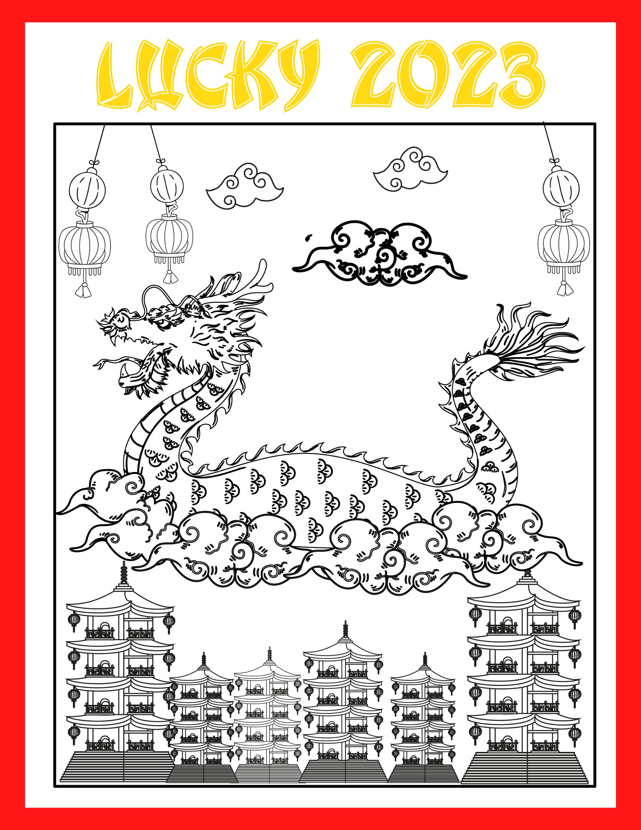 Year of the Rabbit Printable Coloring Pages Chinese New Year Zodiac ...