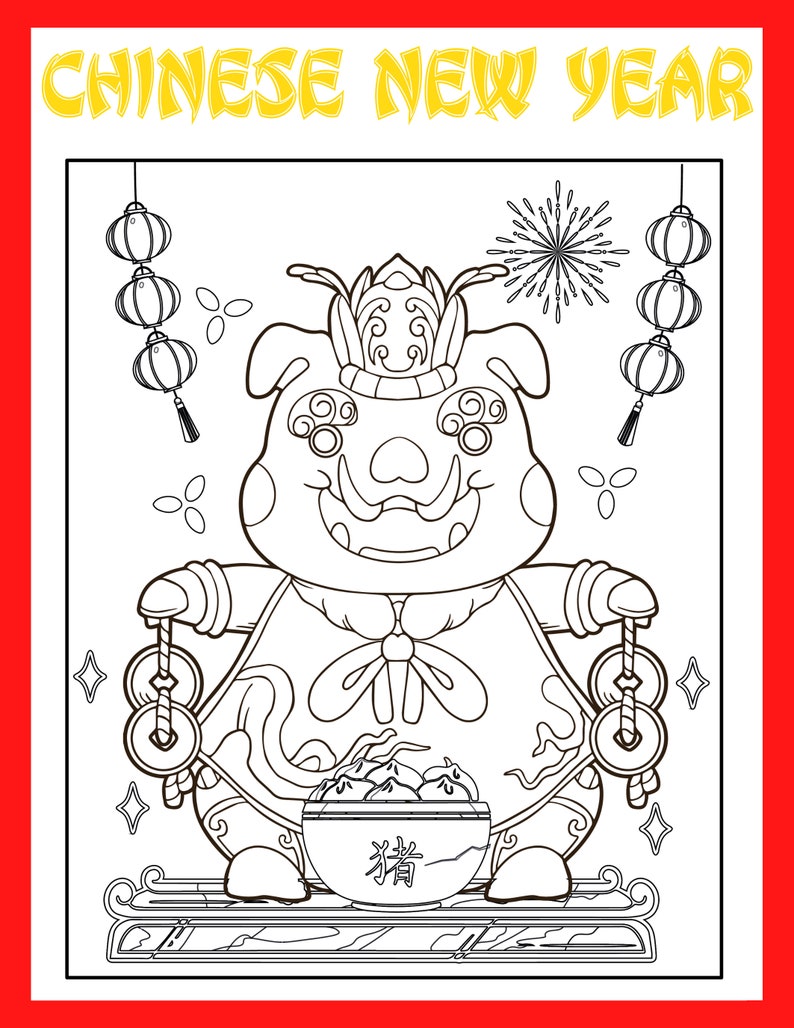 Year of the Rabbit | Printable Coloring Pages | Chinese New Year ...