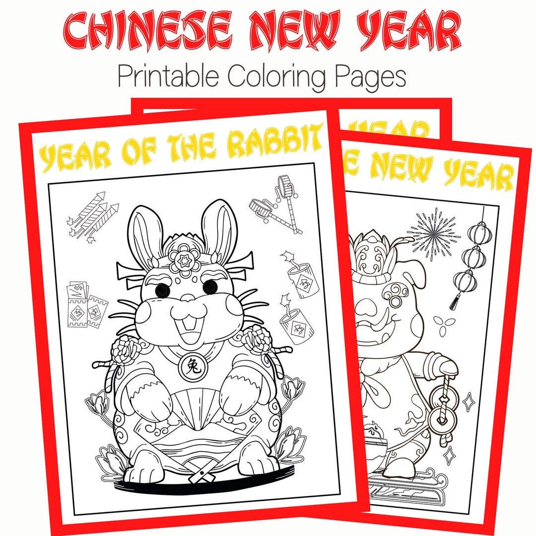 Year of the Rabbit | Printable Coloring Pages | Chinese New Year ...