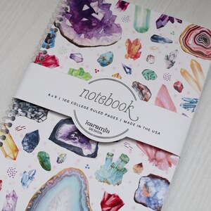 Crystals Journal, Cottagecore Notebook, Cute Sketchbook, Gemstone Book ...