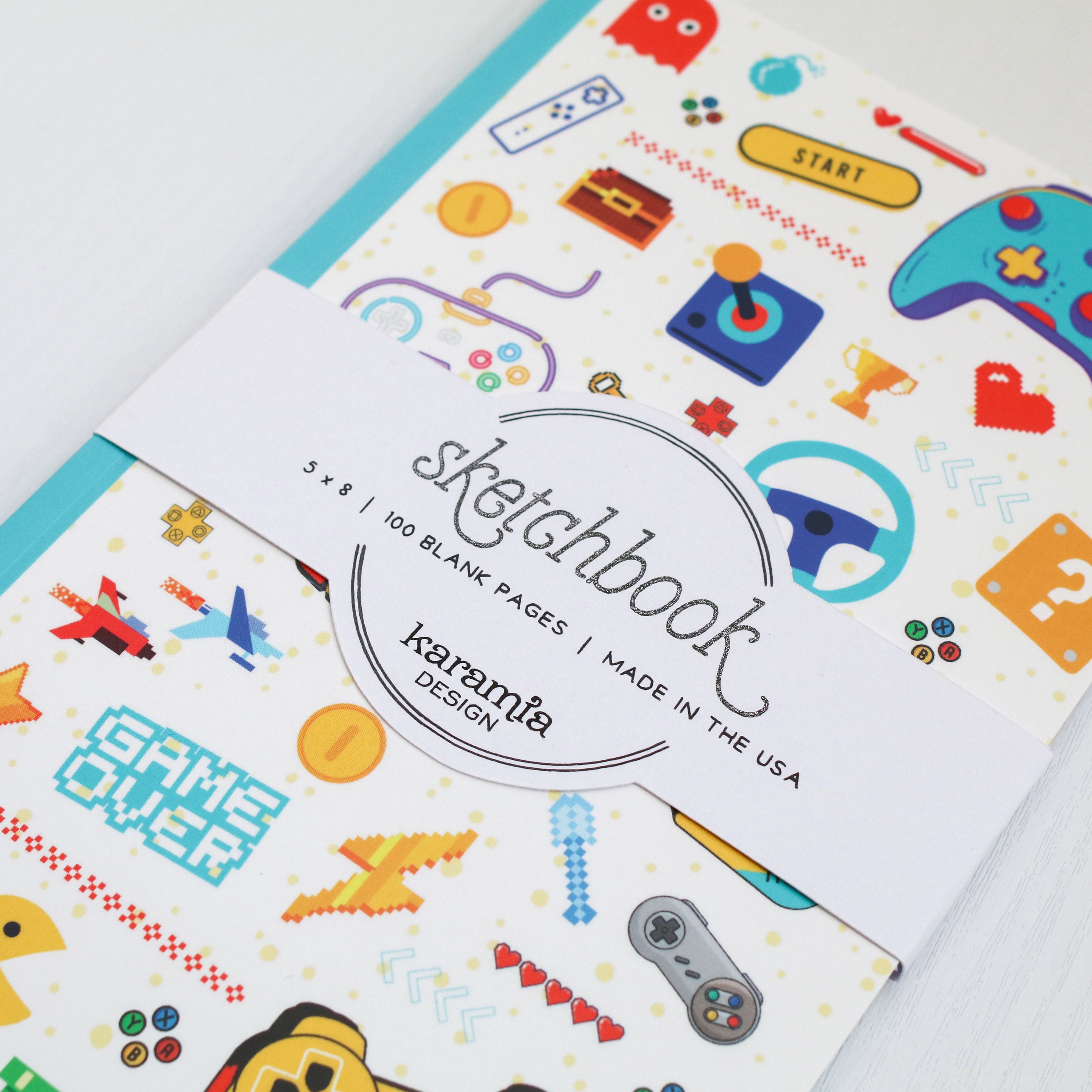 Video Game Notebook, Cute Sketchbook, Video Game Journal, Retro Video ...