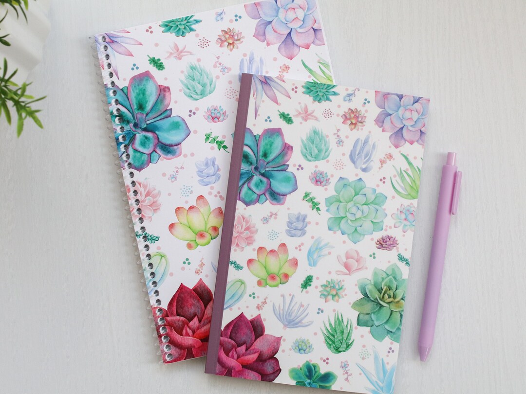 Succulent Notebook, Cute Sketchbook, Watercolor Succulent, Succulent ...