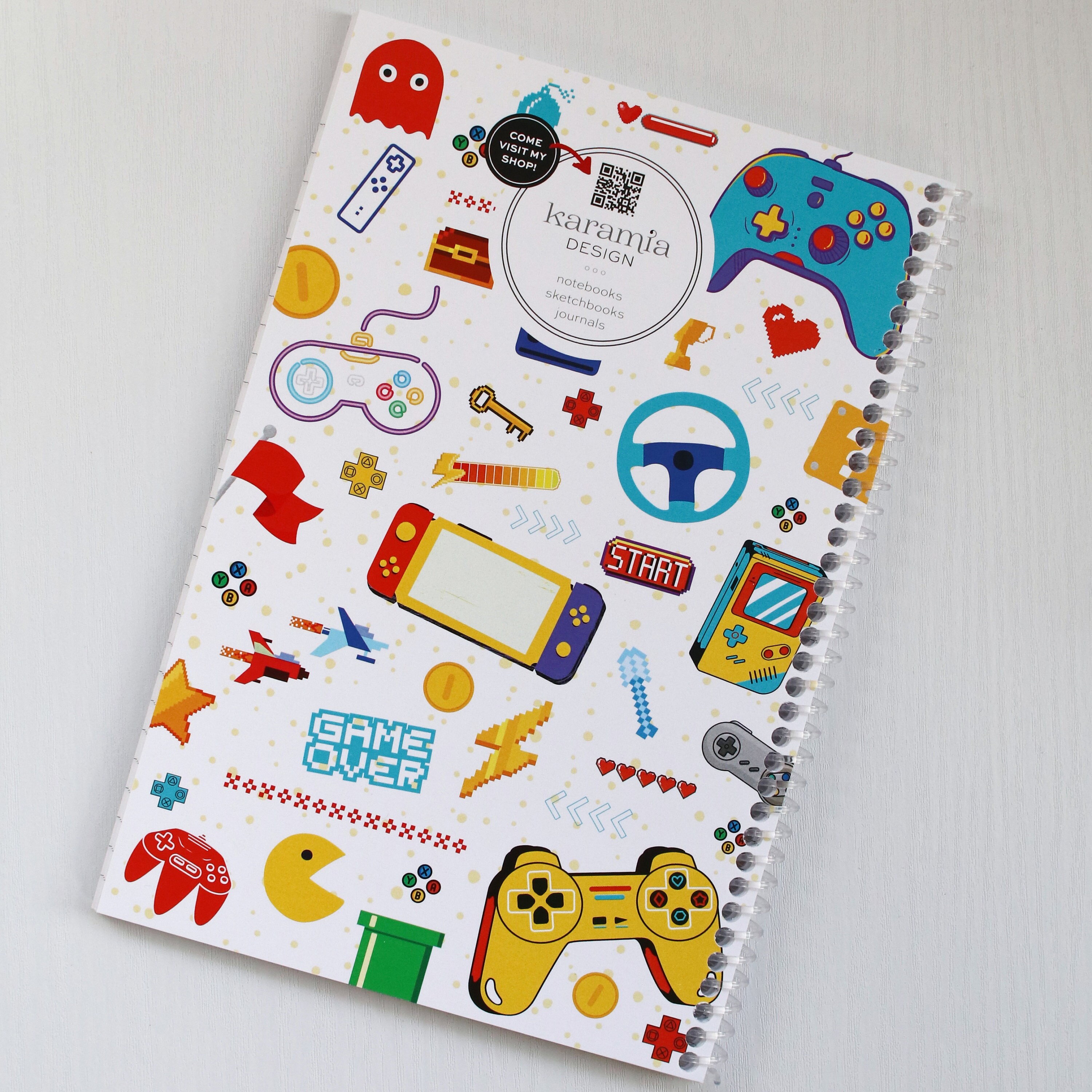 Video Game Notebook, Cute Sketchbook, Video Game Journal, Retro Video ...