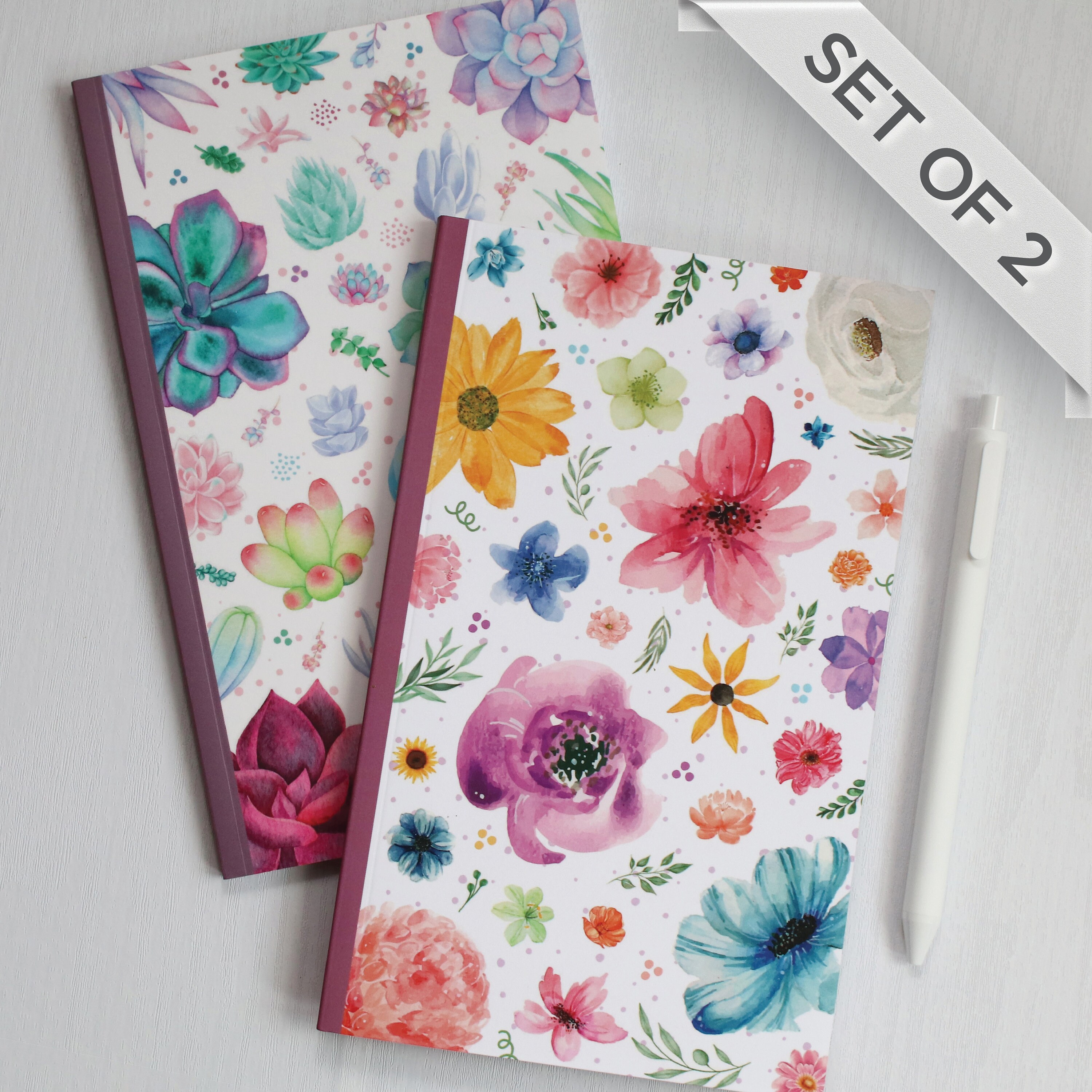 Sketchbook Set, Cute Sketchbook, Floral Notebook, Pretty Sketchbook ...