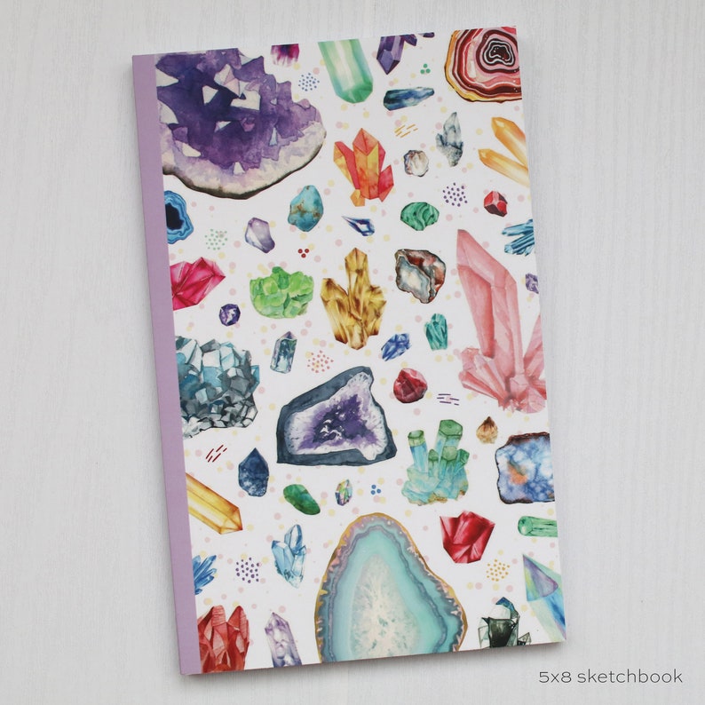 Crystals Journal, Cottagecore Notebook, Cute Sketchbook, Gemstone Book ...