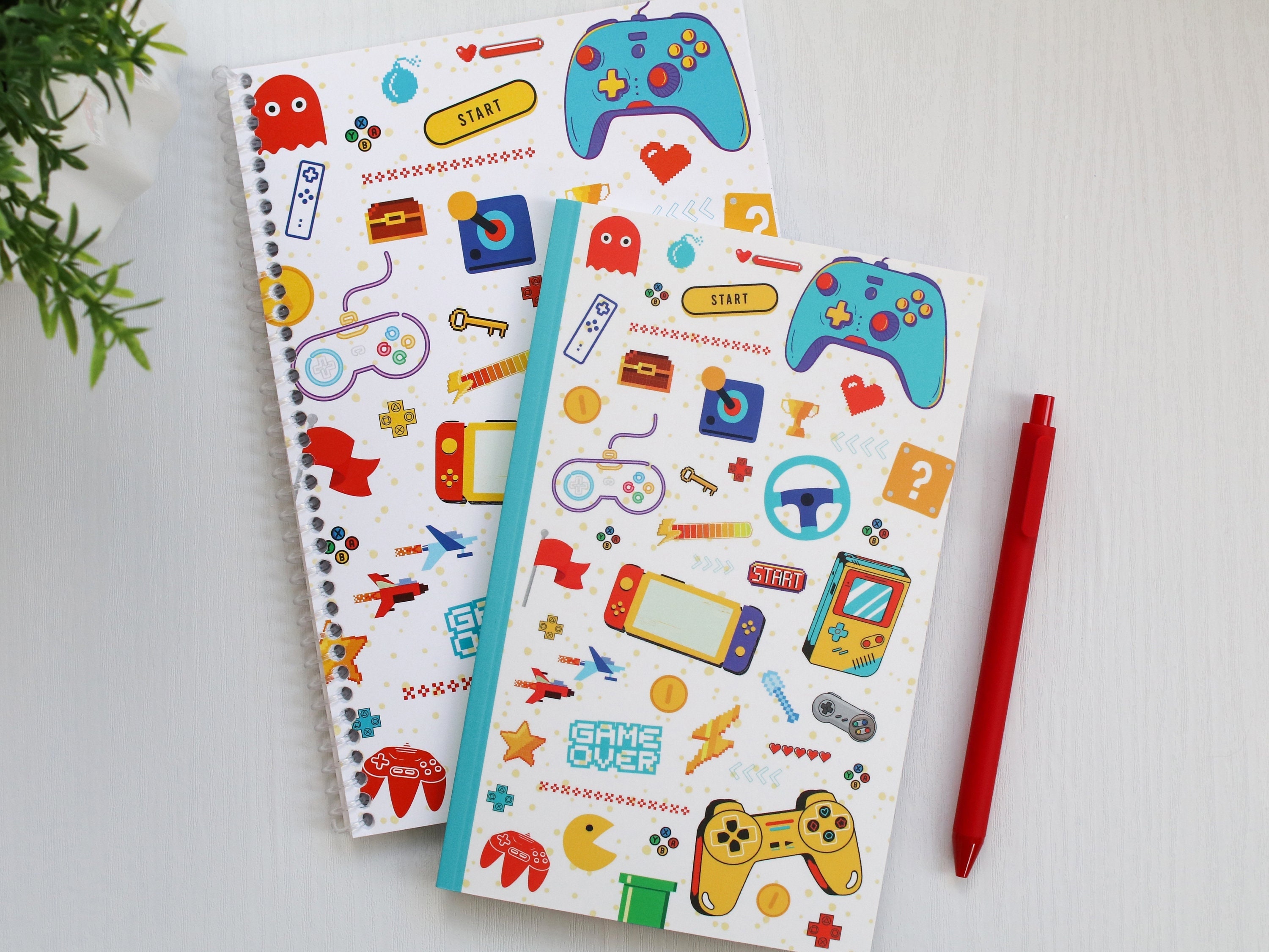 Video Game Notebook, Cute Sketchbook, Video Game Journal, Retro Video ...