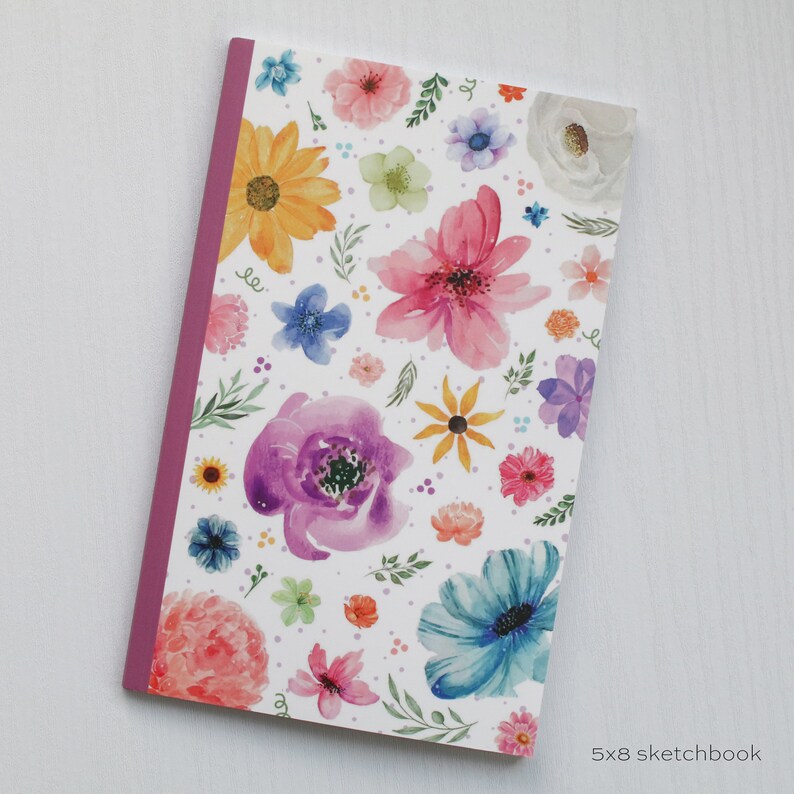 Sketchbook Set, Cute Sketchbook, Floral Notebook, Pretty Sketchbook ...