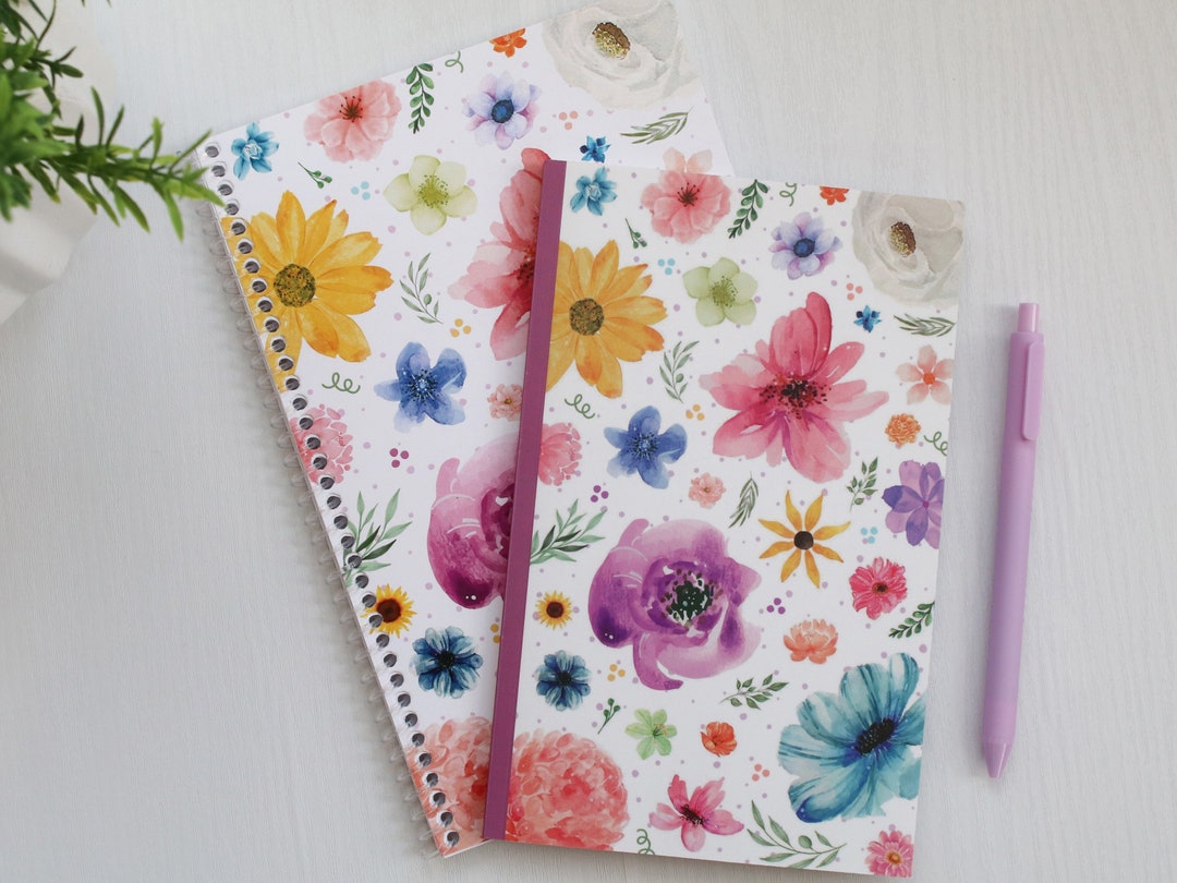 Floral Notebook, Floral Sketchbook, Cottagecore Notebook, Cute ...